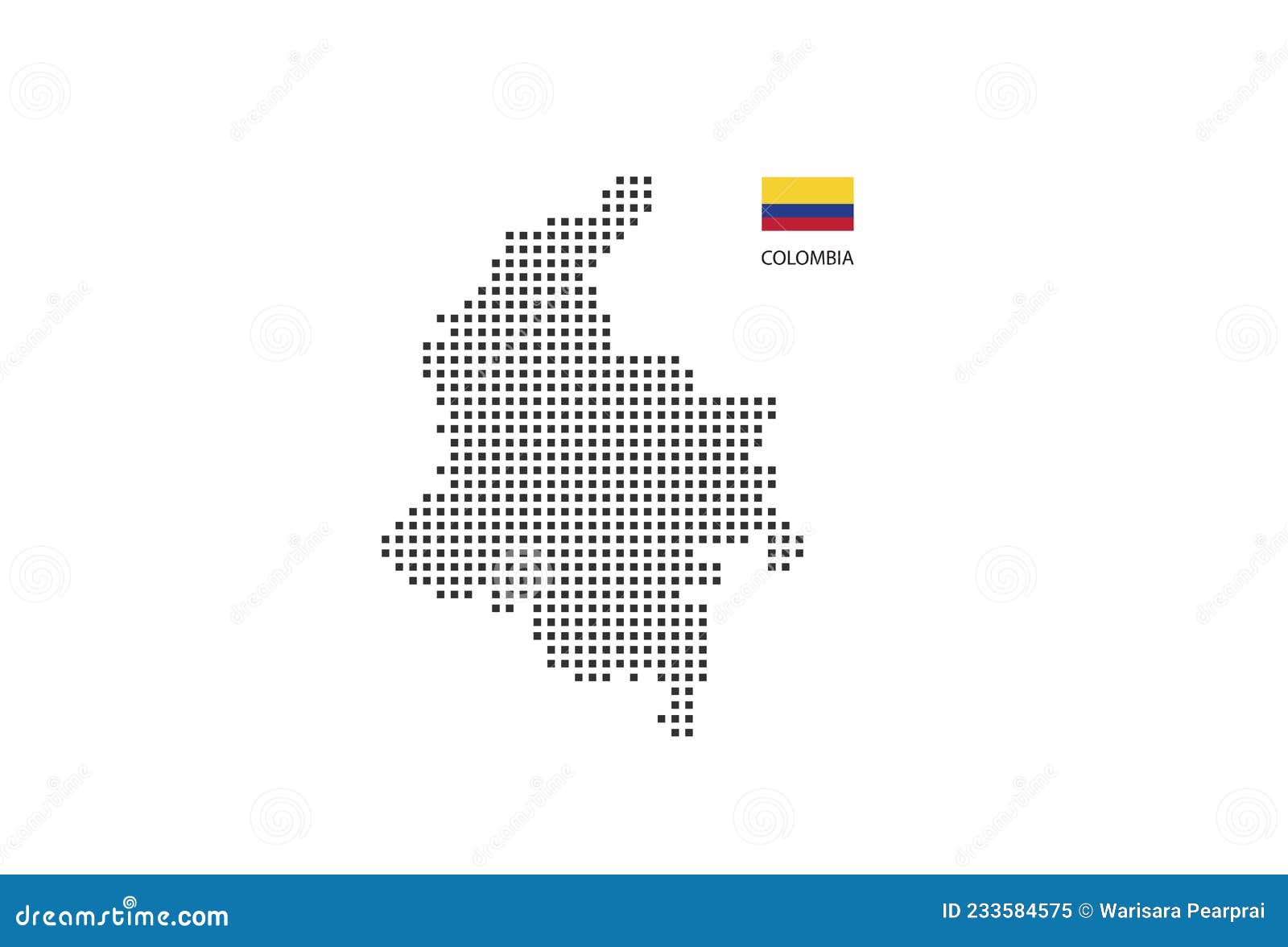 Pixel Colombia Map Cartoon Vector | CartoonDealer.com #119442215
