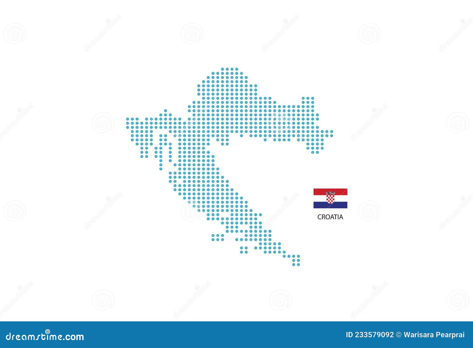 Croatia Map Design Blue Circle, White Background with Croatia Flag ...