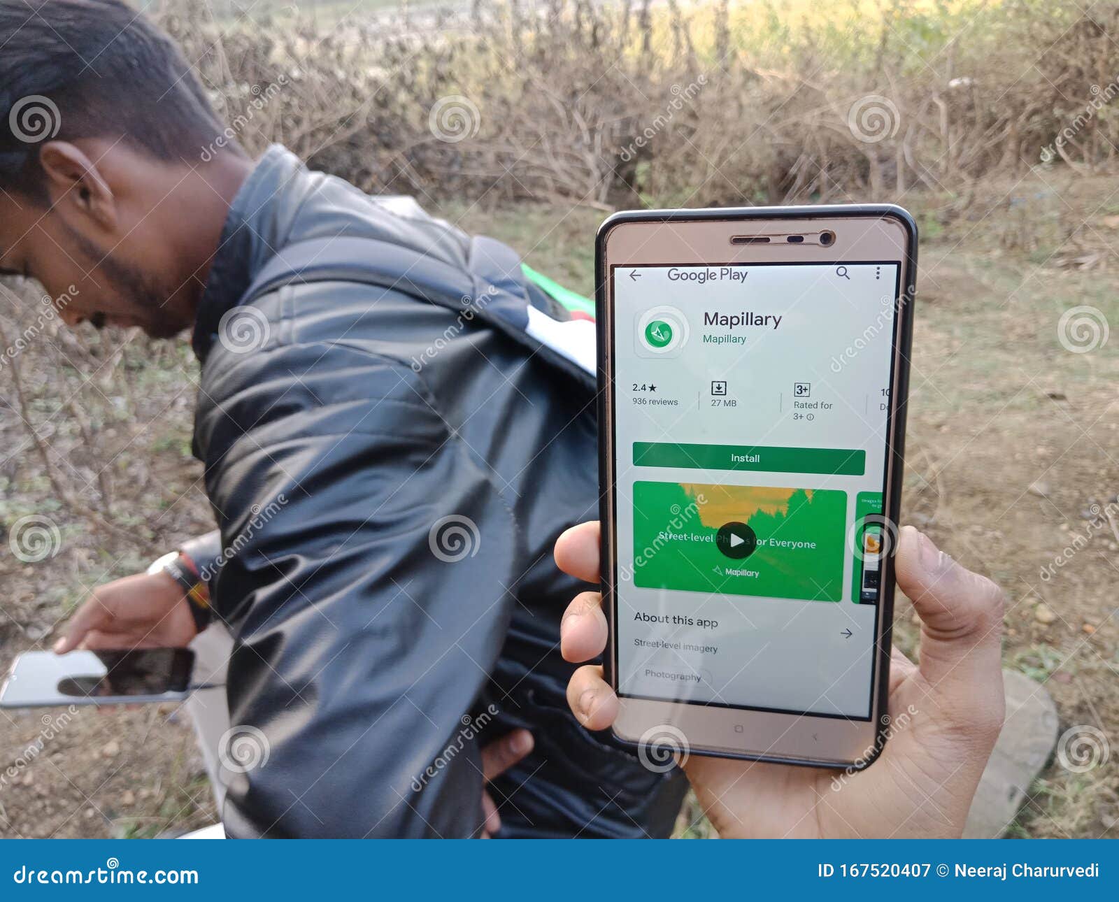 Mapillary Apps Presenting on Smart Phone Screen at Holded Hand Mobile ...