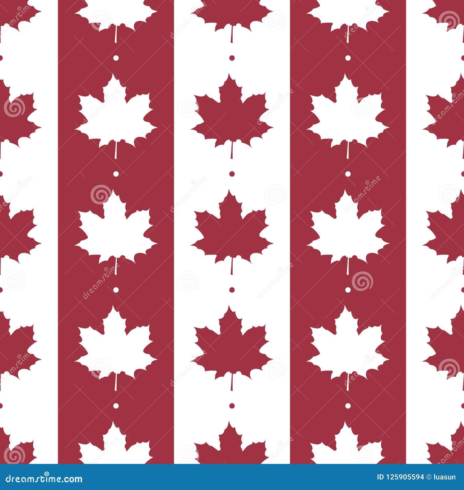 Maple Leaf Canadian Seamless Pattern with Dots Stock Vector ...