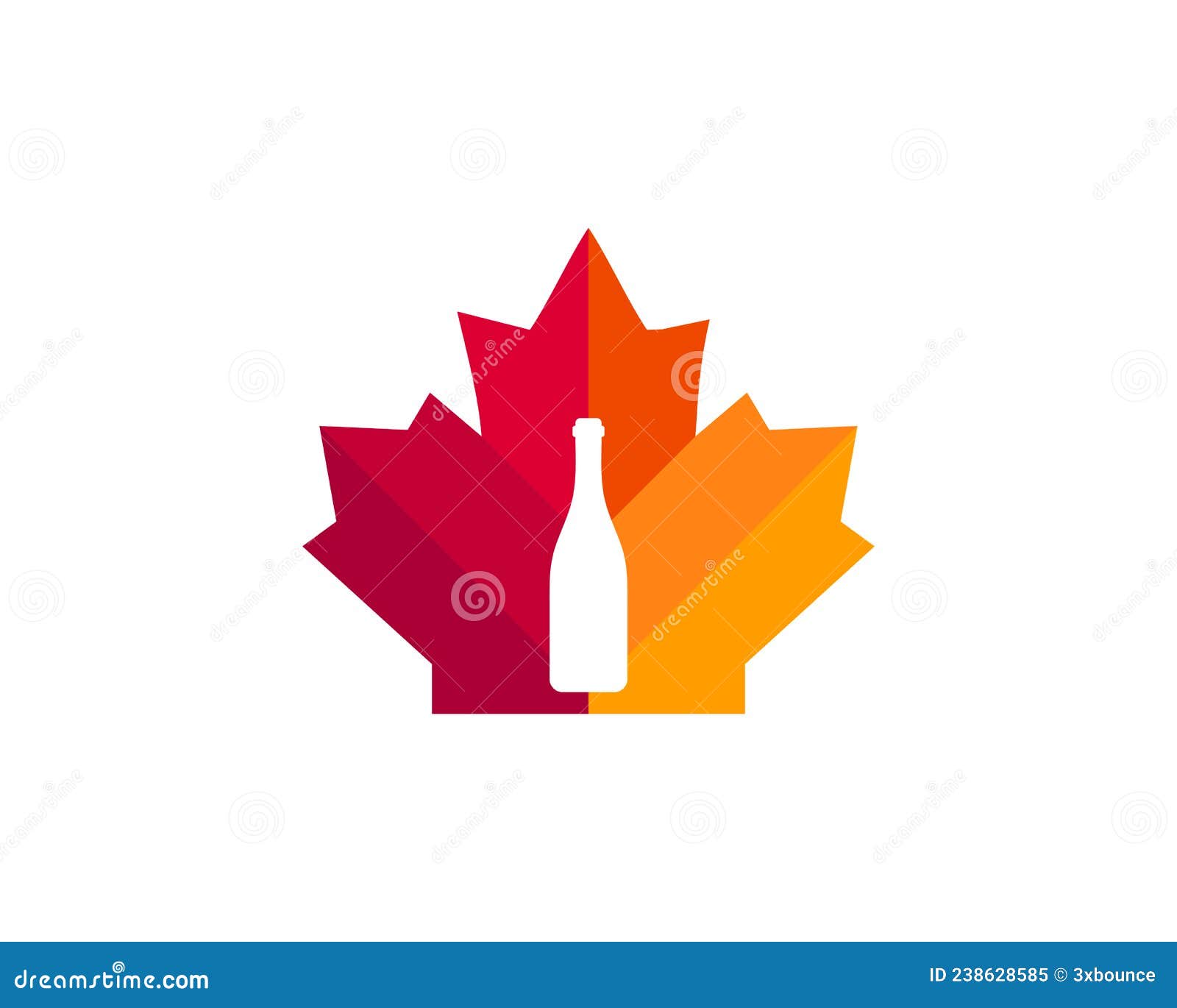 Maple Bottle Logo Design. Canadian Wine Logo Stock Vector ...