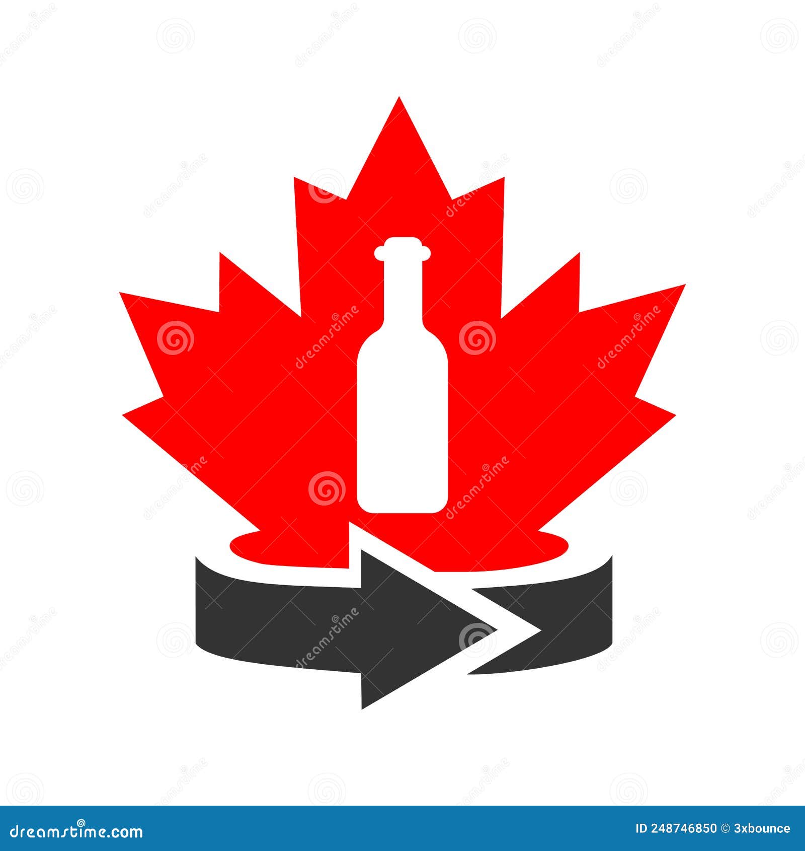 Maple Bottle Logo Design. Canadian Wine Logo Stock Vector ...