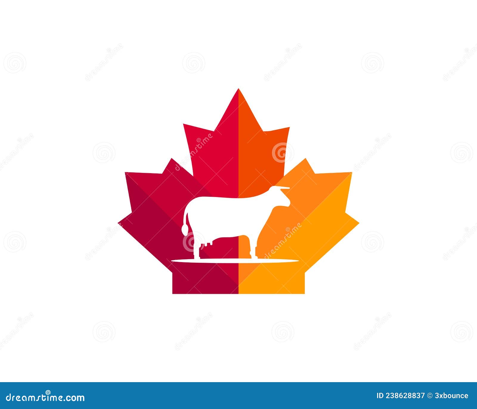 Maple Cow Logo Design. Canadian Agriculture Logo Stock Vector ...