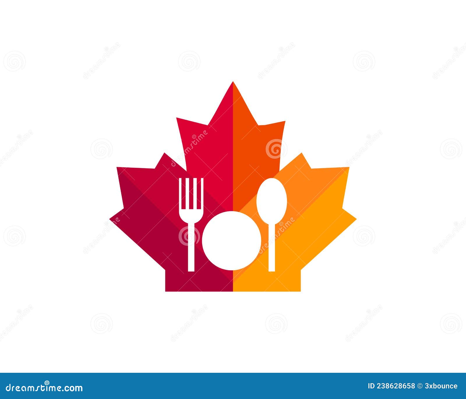 Canadian Restaurant With Maple Leaves And Forks Vector Logo Design ...