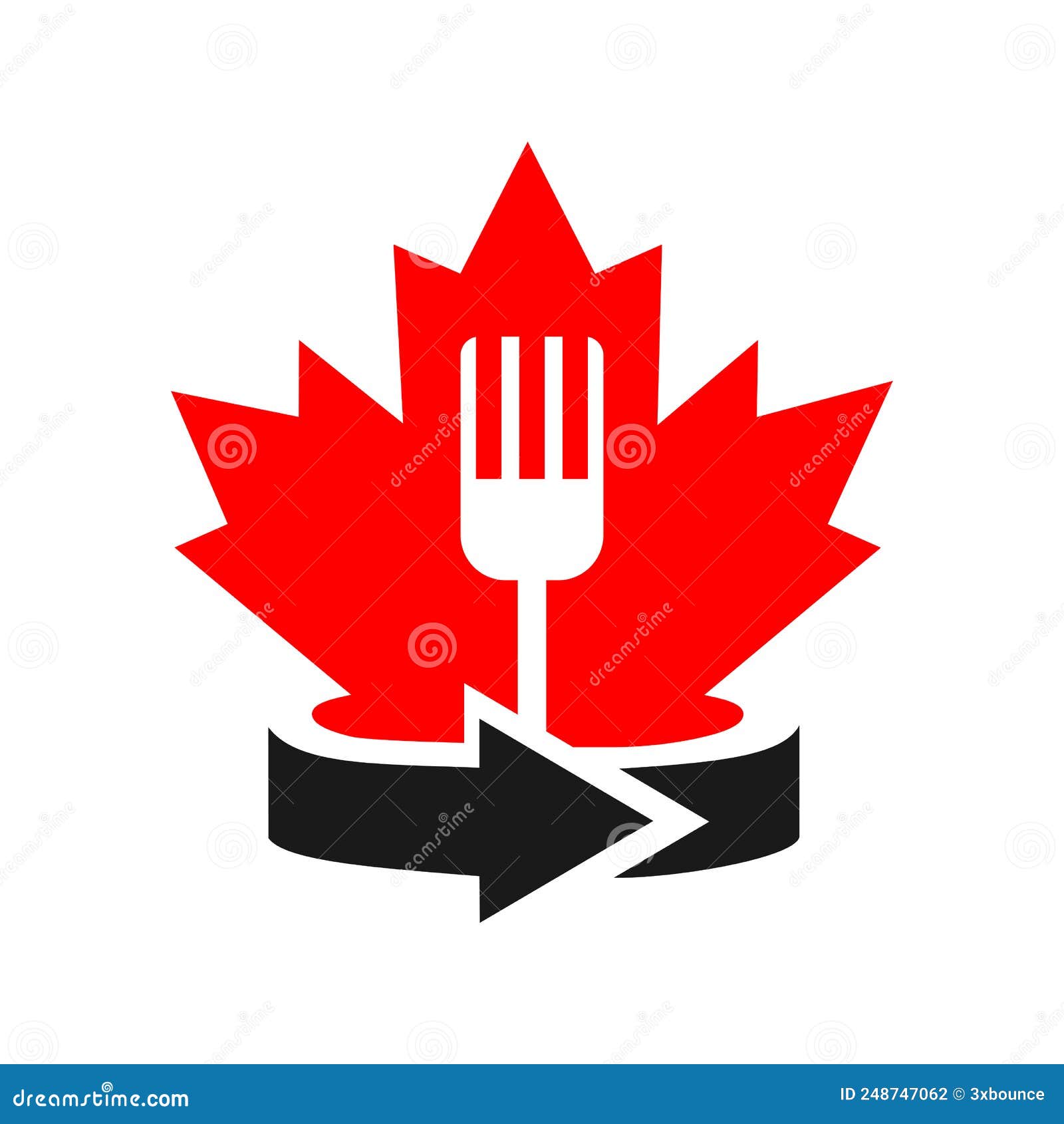 Canadian Restaurant With Maple Leaves And Forks Vector Logo Design ...