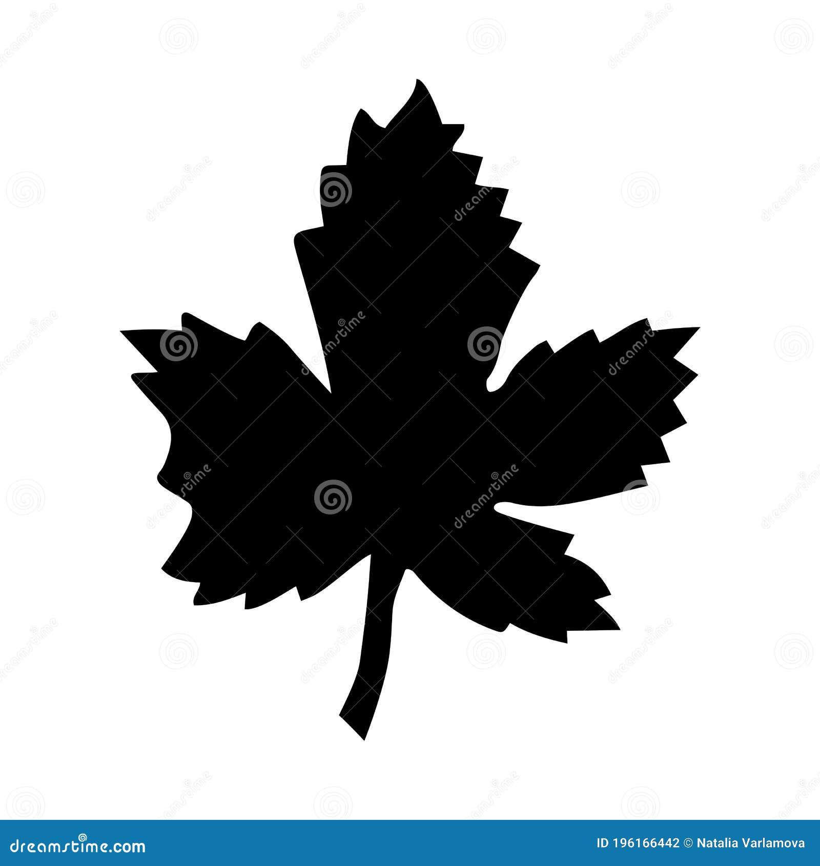 Maple or Grape Leaf Silhouette Stock Illustration - Illustration of ...