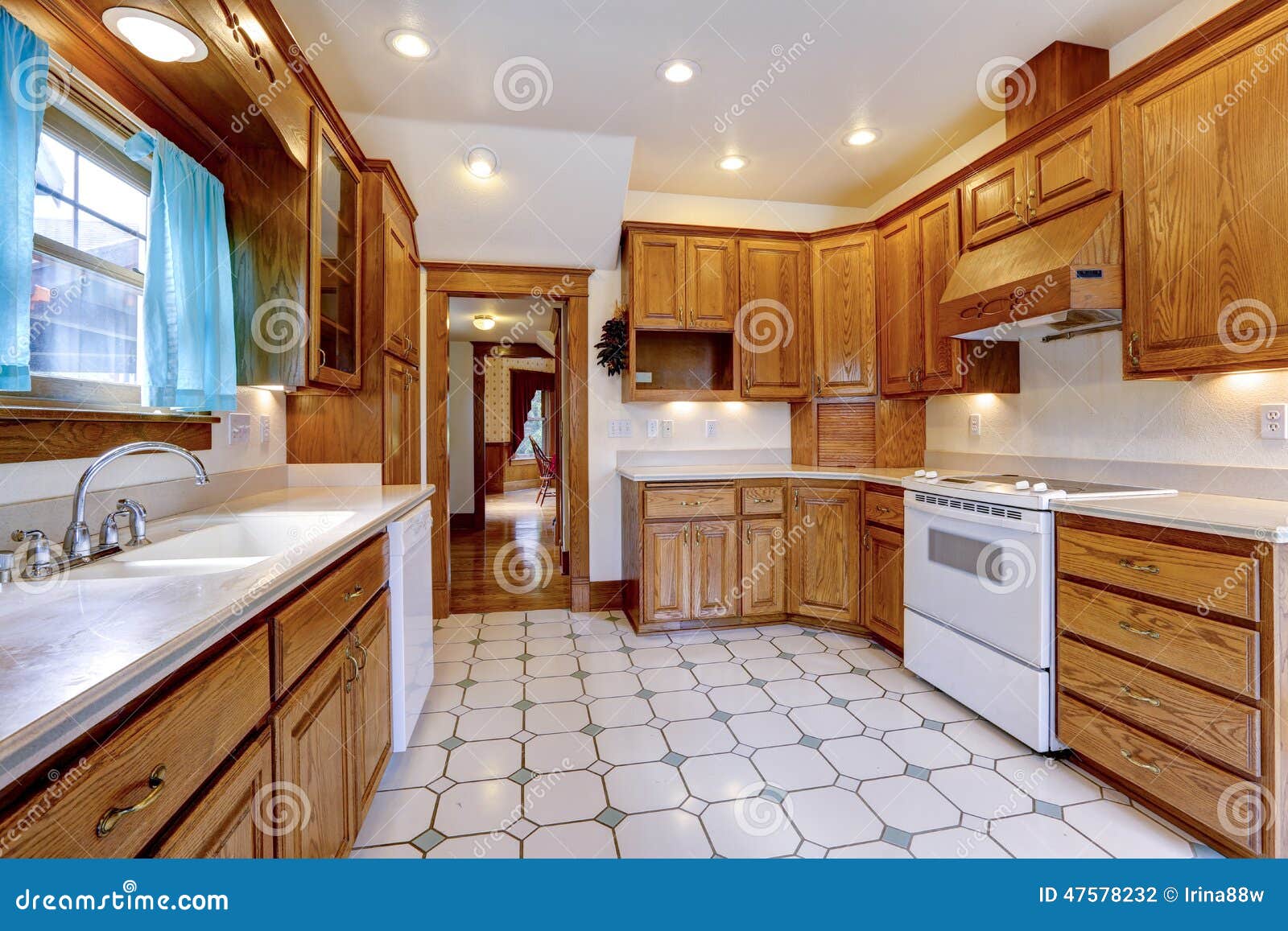 Maple Kitchen Room Interior Stock Photo - Image of shiny, appliances ...