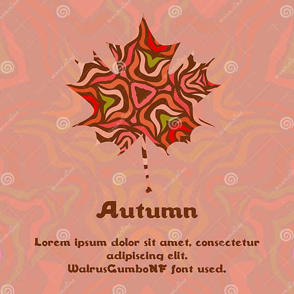 Maple Leaf with Abstract Pattern for Autumn Design Stock Vector ...