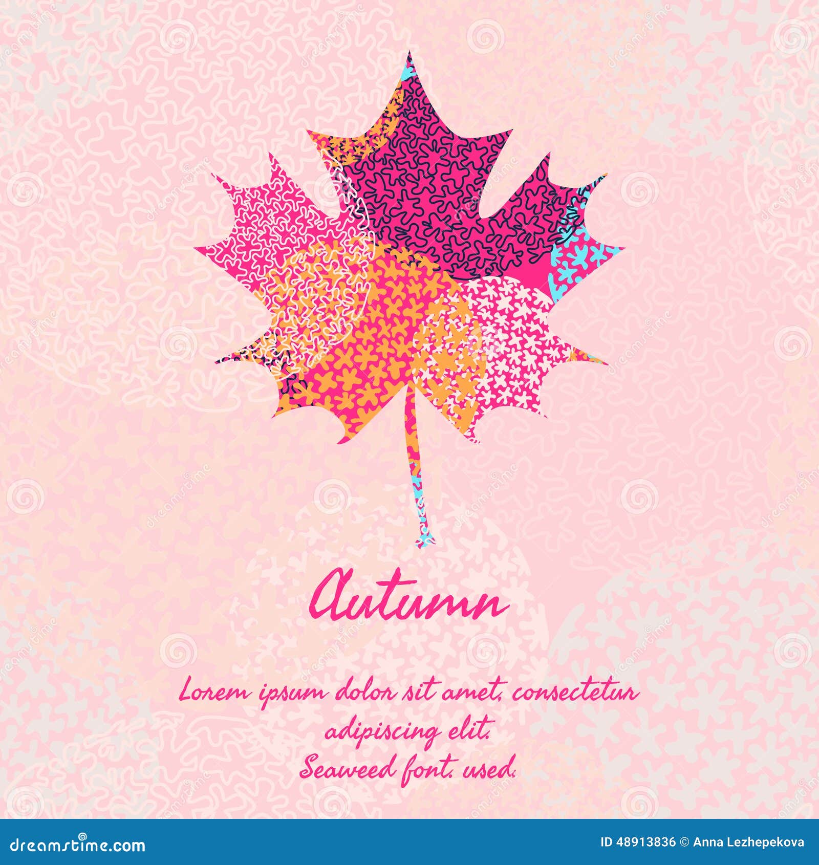 Maple Leaf with Abstract Pattern for Autumn Design Stock Vector ...