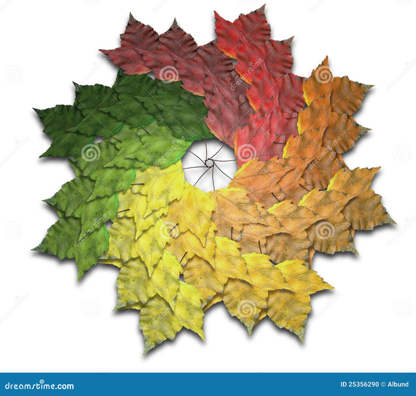 Maple Leaf Autumn Spiralling Spectrum Stock Illustration - Illustration ...
