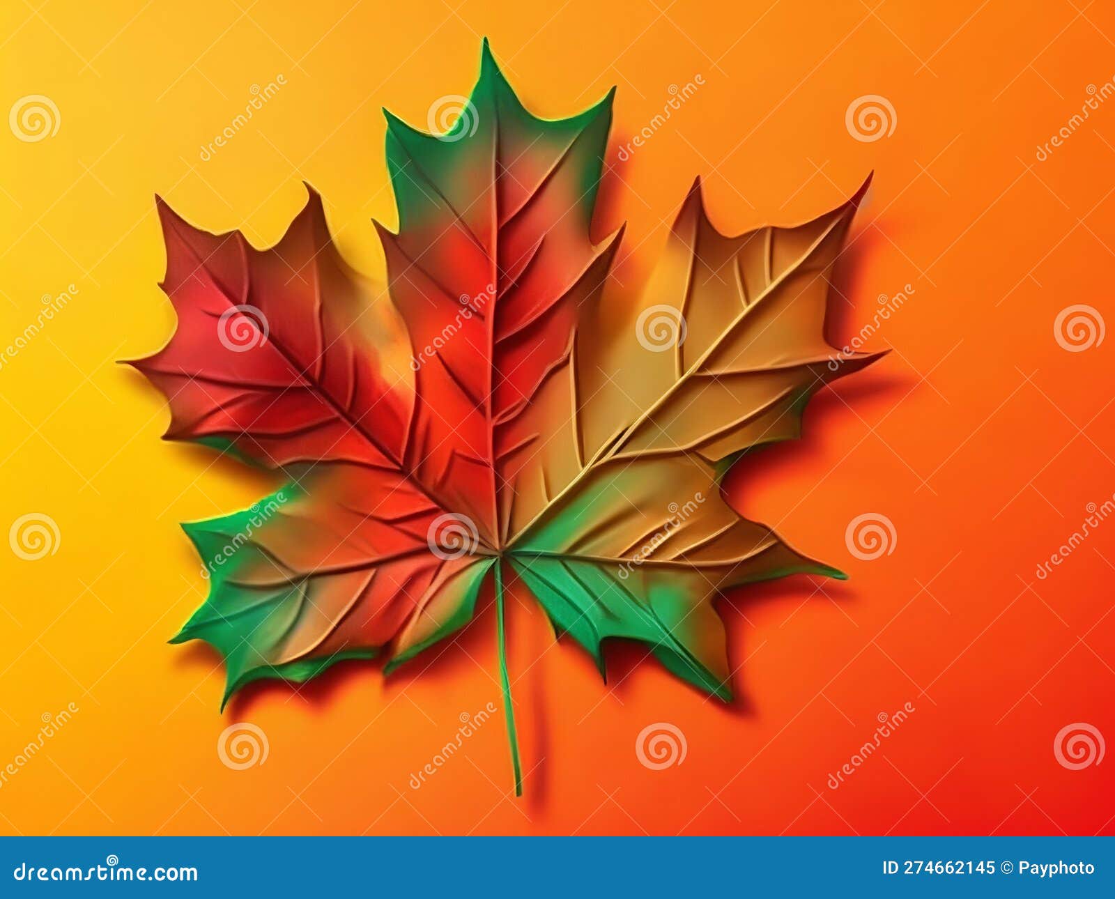 A Maple Leaf on a Background of Different Colors Represents the Colors ...
