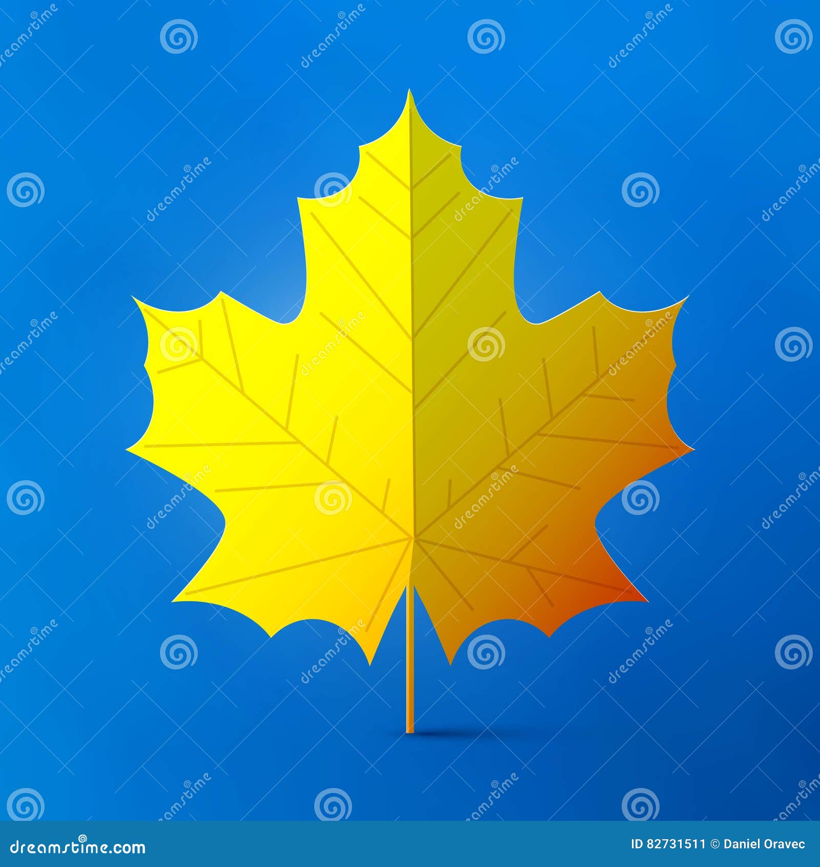 Maple Leaf on Blue Background Stock Vector - Illustration of decoration ...