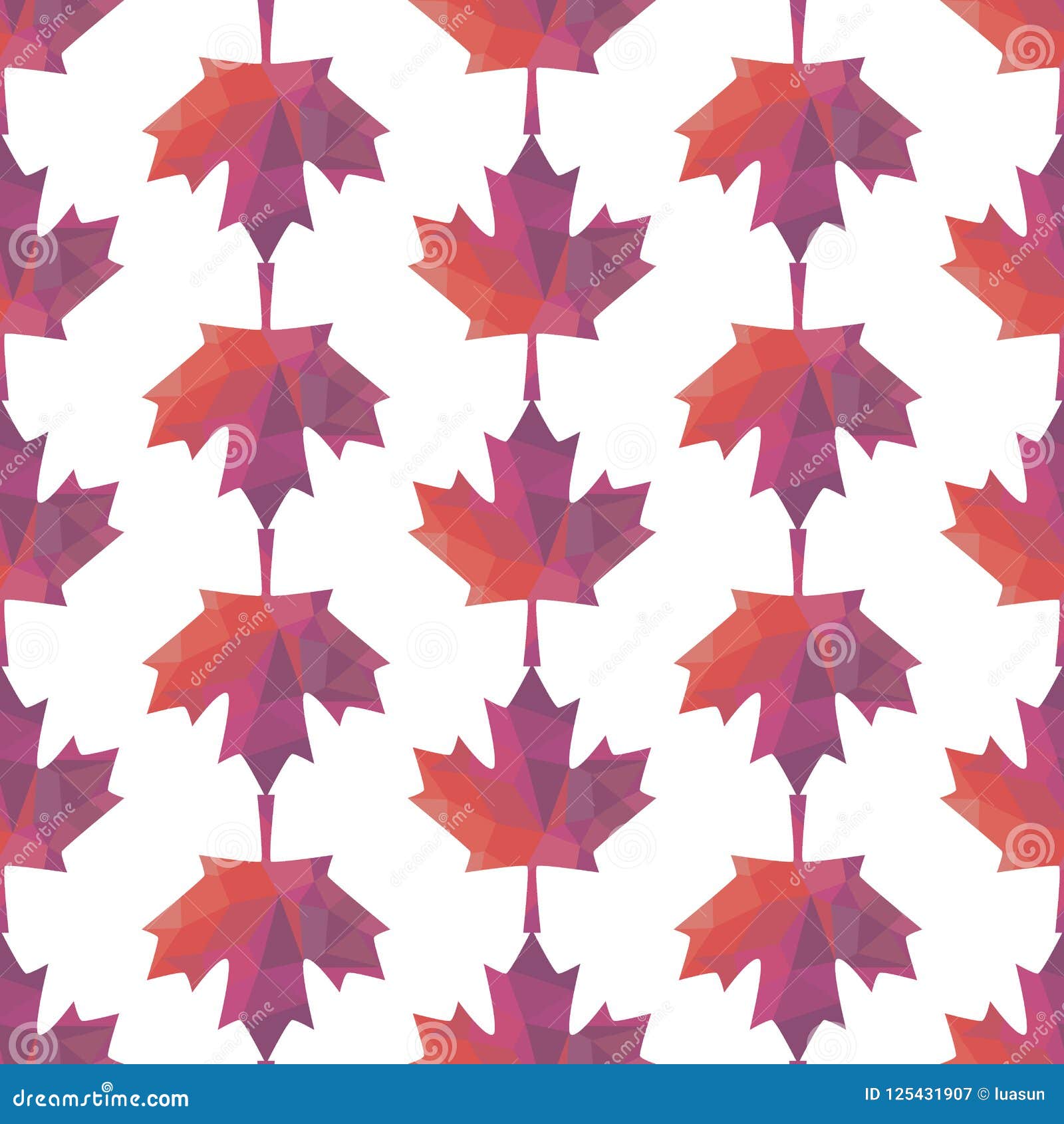 Maple Leaf Canadian Seamless Pattern Abstract Polygonal Style Stock ...