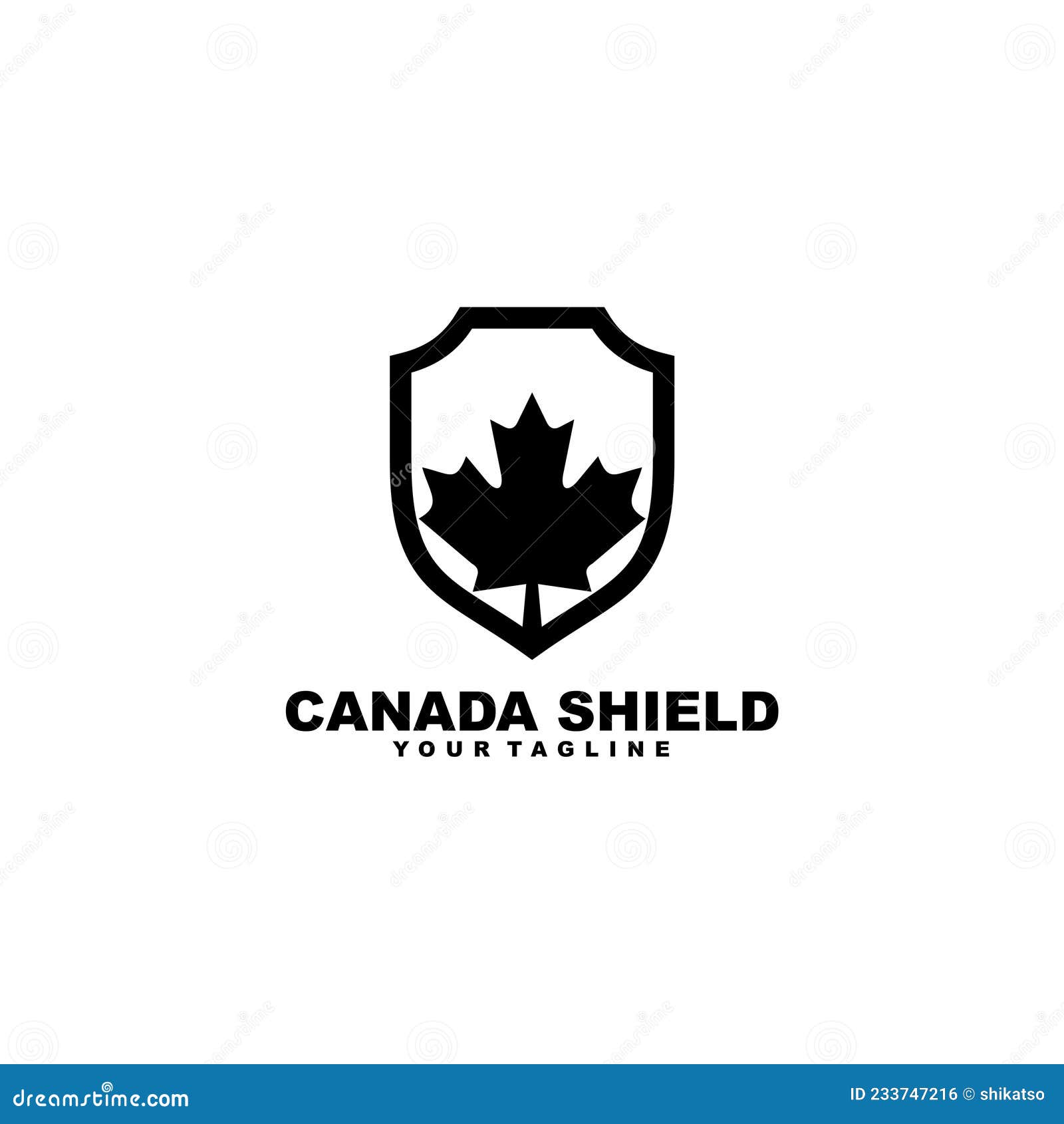 Maple Leaf Canadian Shield Vector Logo Design Stock Vector ...