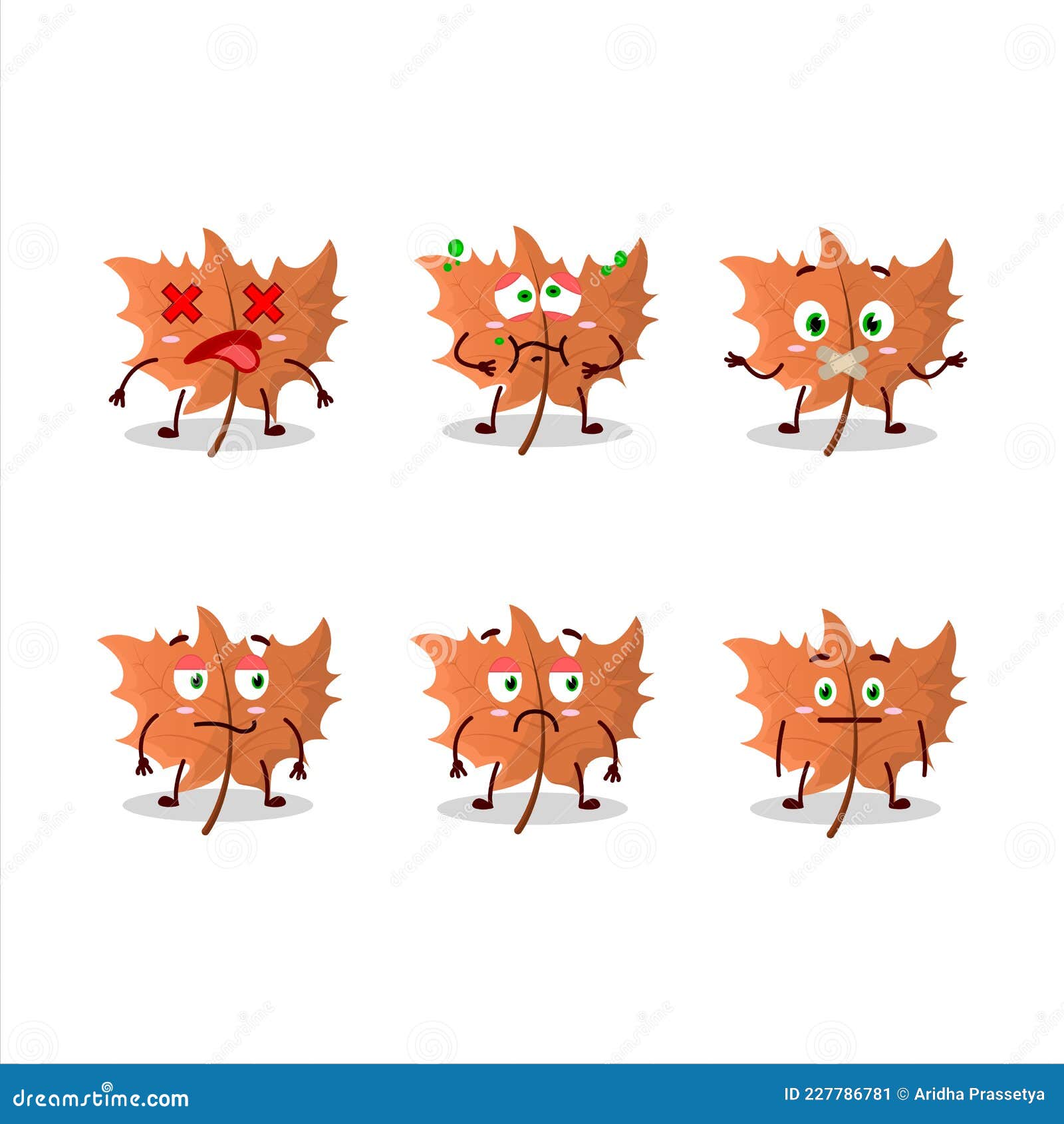 Maple Leaf Cartoon Character with Nope Expression Stock Vector ...