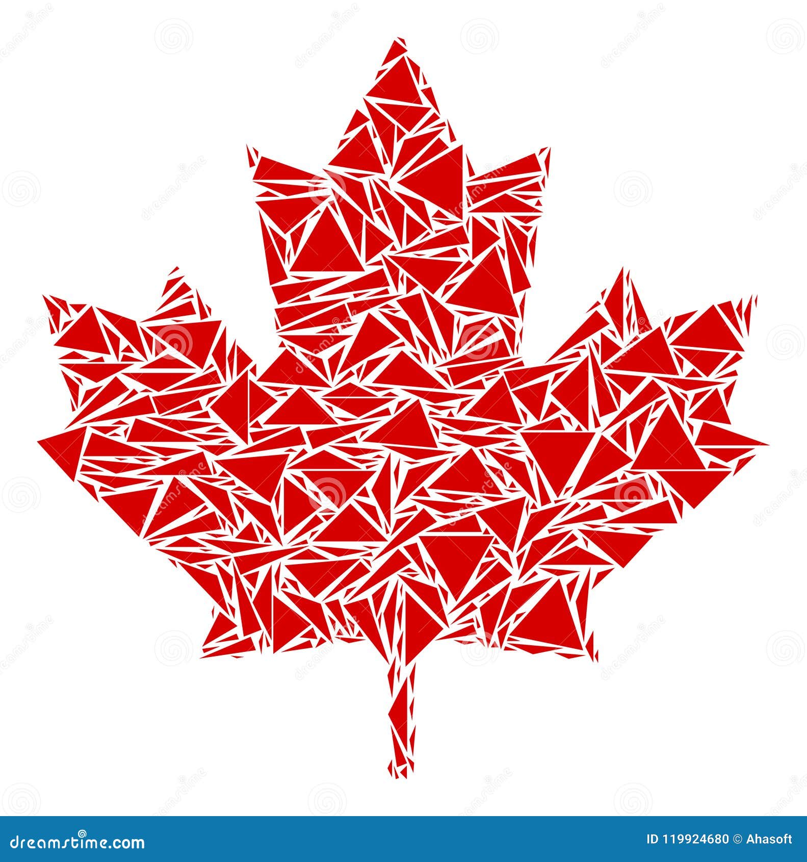 Maple Leaf Collage of Triangles Stock Vector - Illustration of floral ...