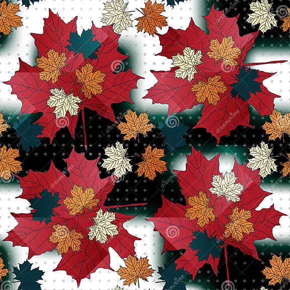 Maple Leaf Color Seamless Pattern Stock Vector - Illustration of leaf ...