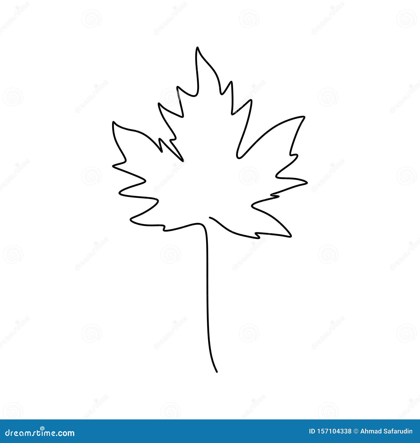 Maple Leaf Continuous One Line Drawing Minimalism Design Stock Vector ...