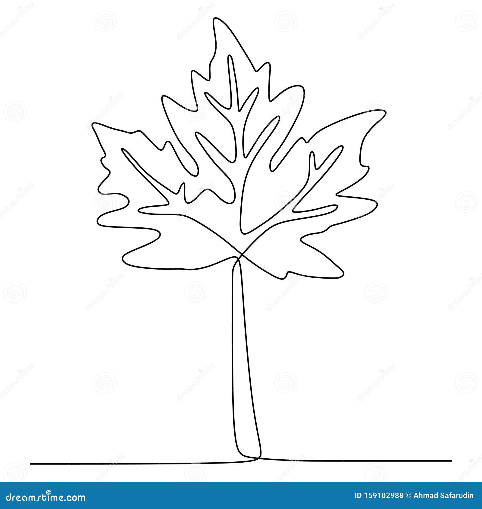 Maple Leaf Continuous One Line Drawing Minimalism Design Stock Vector ...
