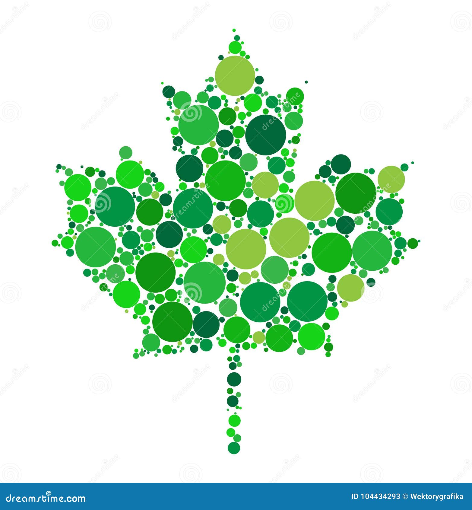 Maple Leaf Dotted Design on White Background Stock Illustration ...