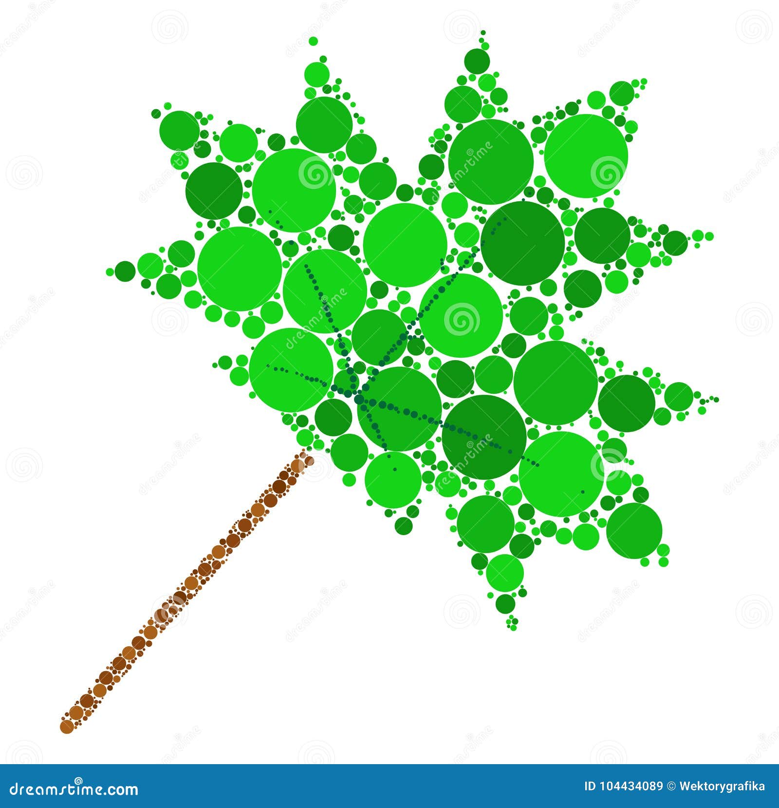 Maple Leaf Dotted Vector Design Isolated on White Background Stock ...