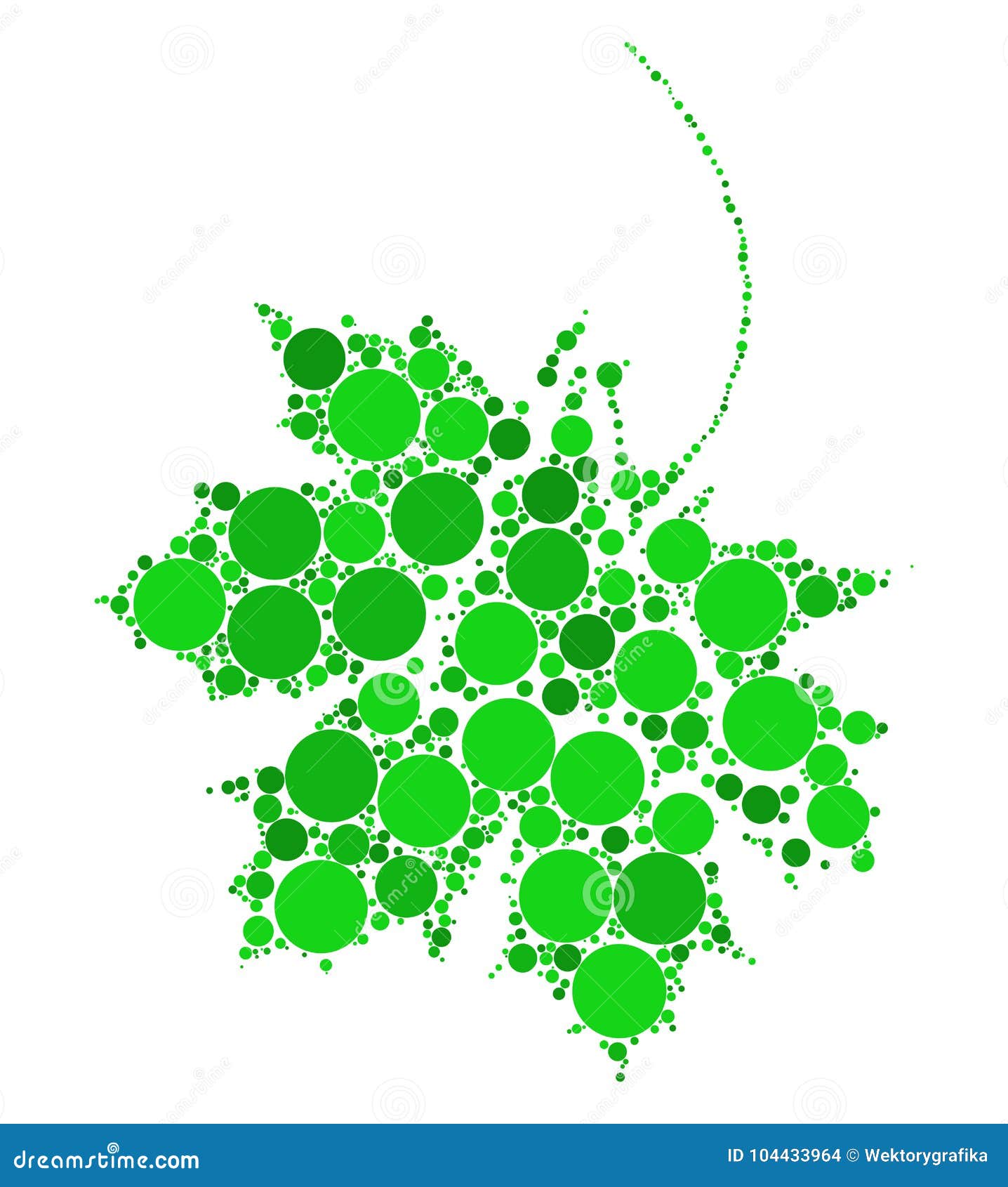 Maple Leaf Dotted Vector Design Isolated on White Background Stock ...