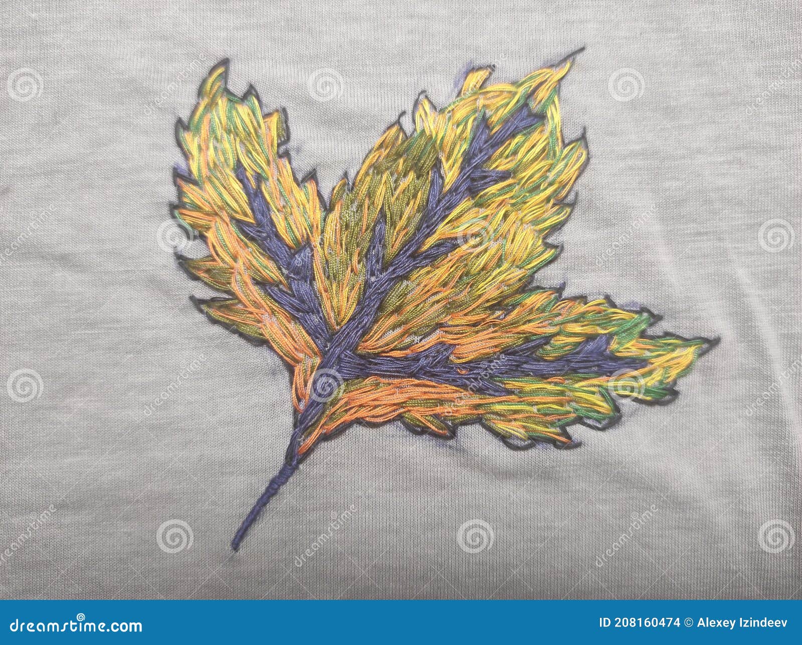 Maple Leaf Embroidery on Clothing Stock Photo - Image of autumn, sketch ...