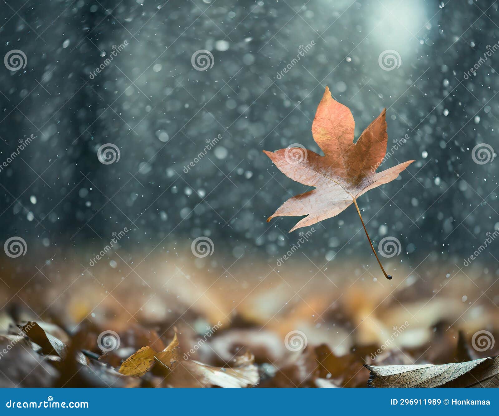 Maple Leaf Falling from Tree Stock Illustration - Illustration of ...