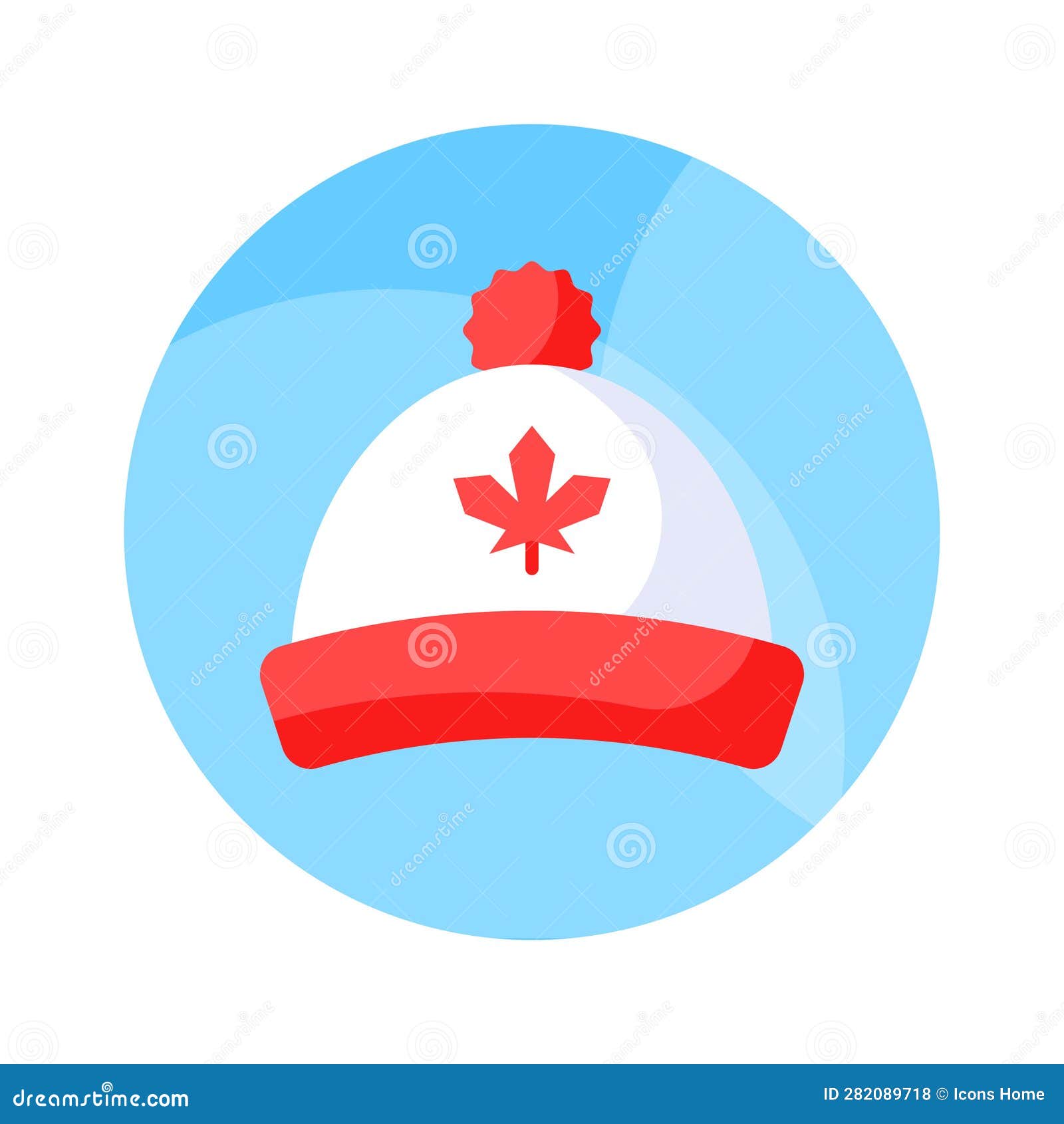 Maple Leaf on Hat Showing Concept Vector of Canadian Cultural Hat ...