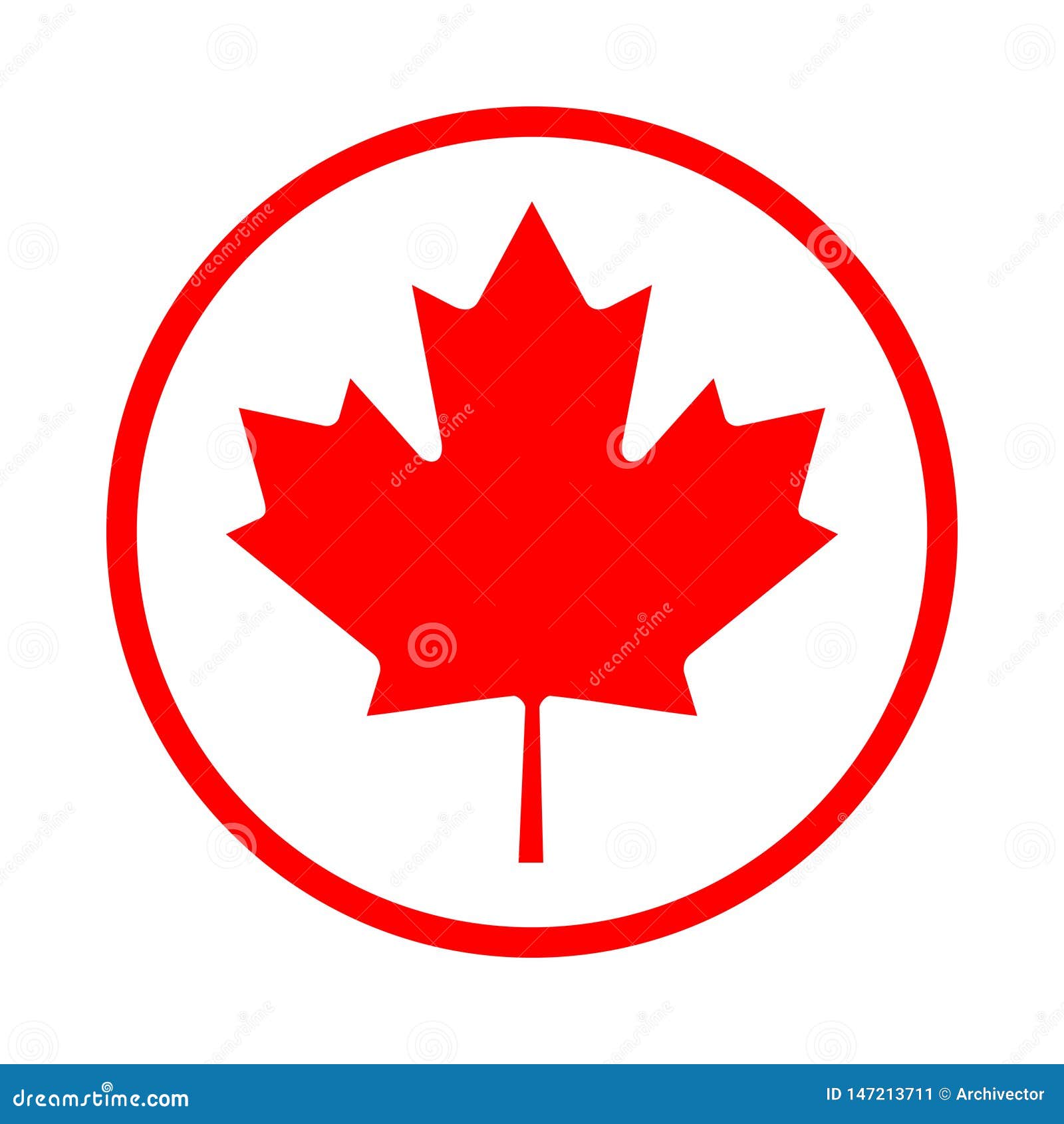 Maple Leaf Icon in the Circle Stock Vector - Illustration of canadian ...
