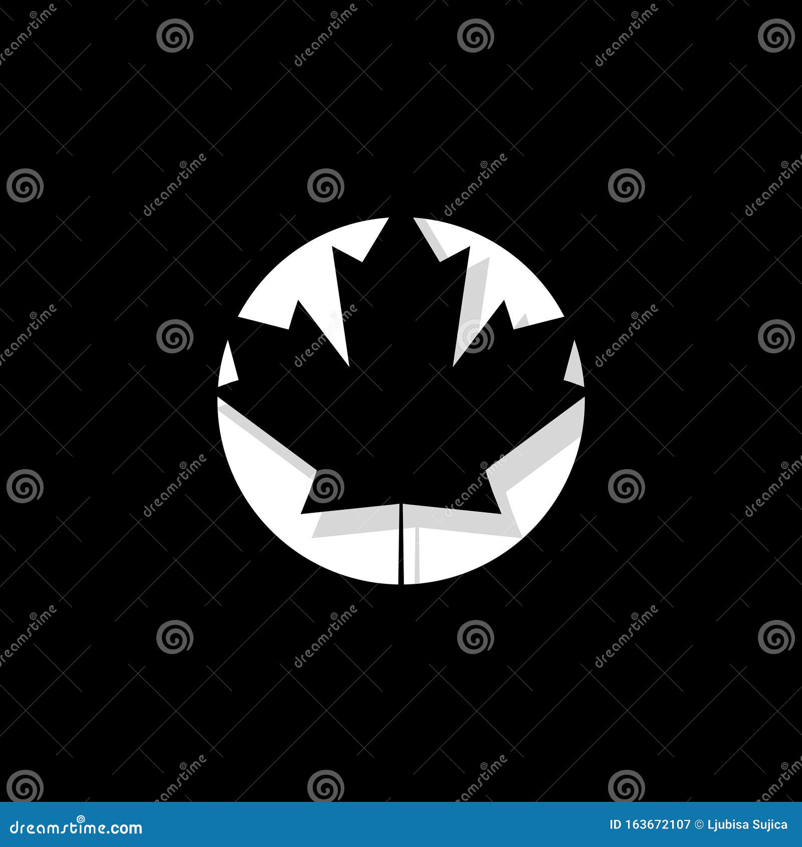 Maple Leaf Icon Isolated on Black Background Stock Illustration ...
