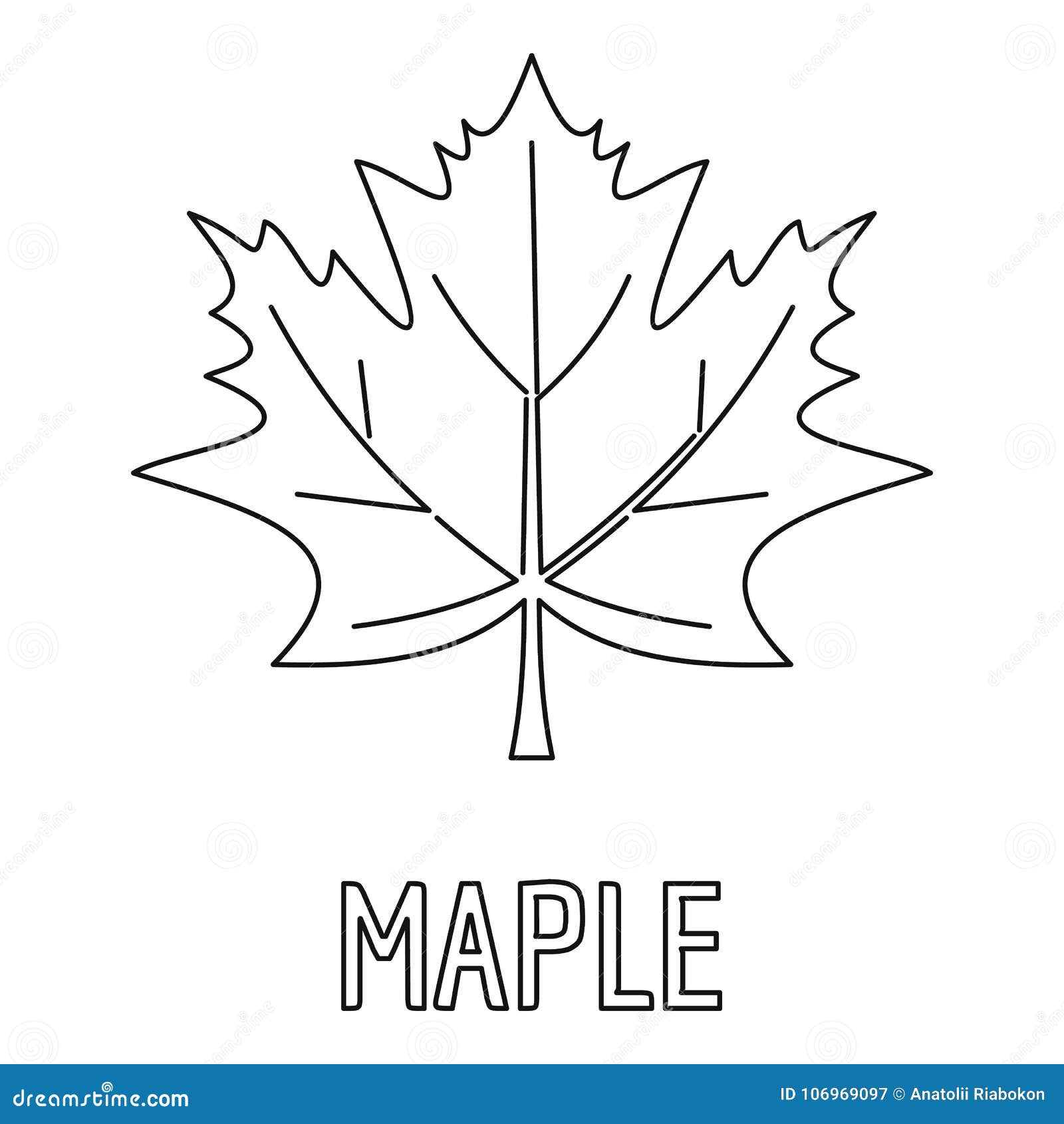 Maple Leaf Icon, Outline Style. Stock Vector - Illustration of summer ...