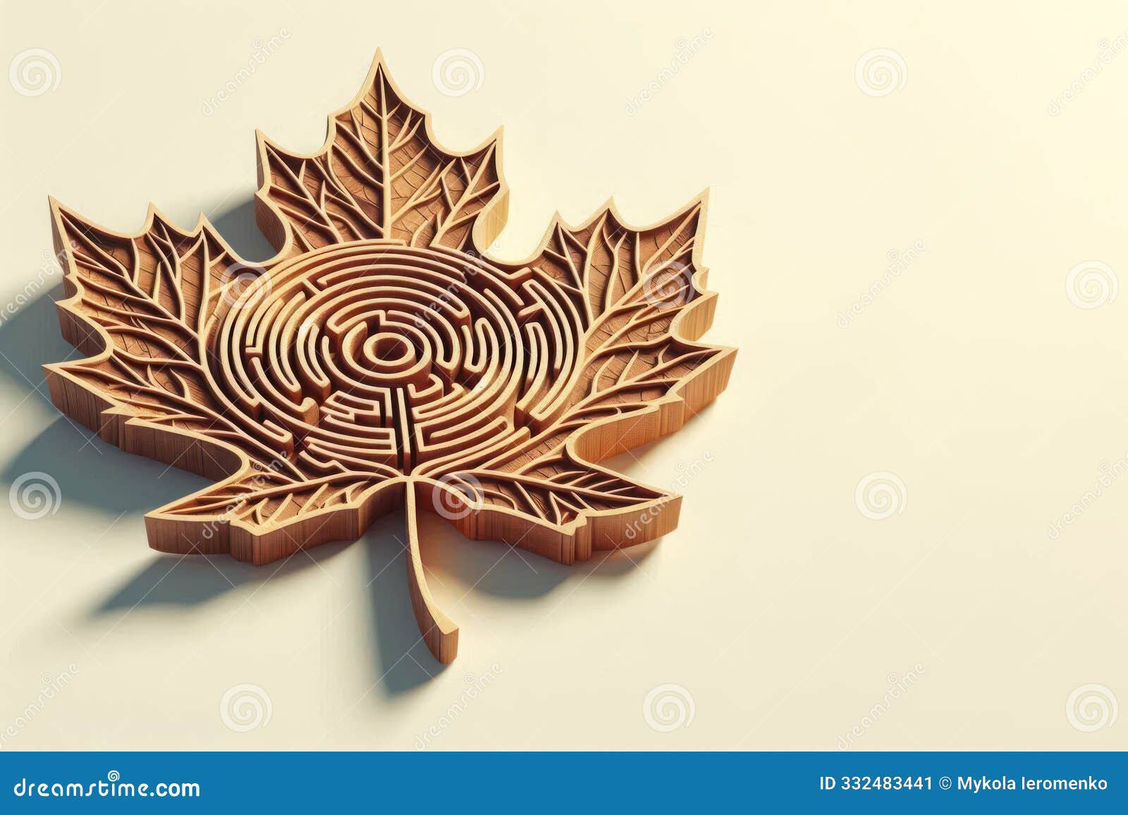 Maple Leaf Labyrinth on a Light Background. Space for Text. Stock Image ...