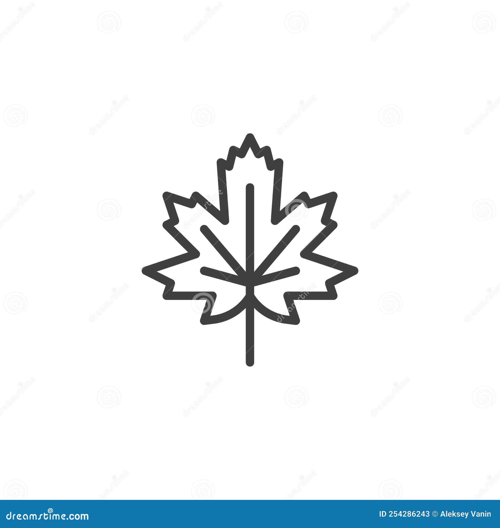 Maple leaf line icon stock vector. Illustration of linear - 254286243