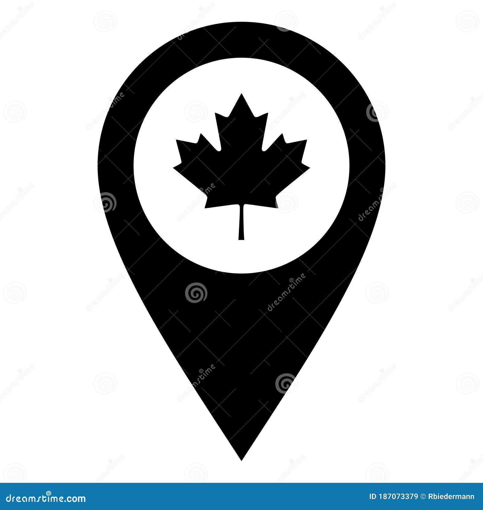 Maple Leaf and Location Pin Stock Vector - Illustration of vector ...