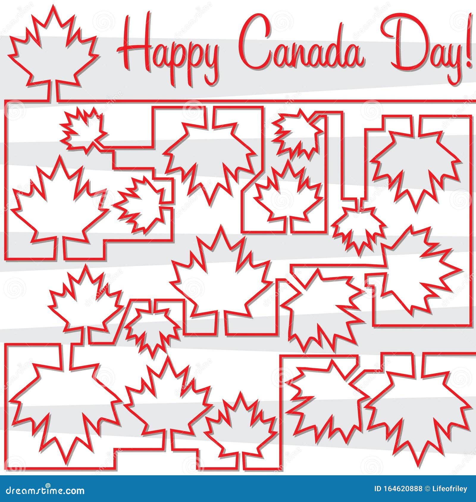 Happy Canada Day Maple Leaf Card Stock Vector - Illustration of holiday ...