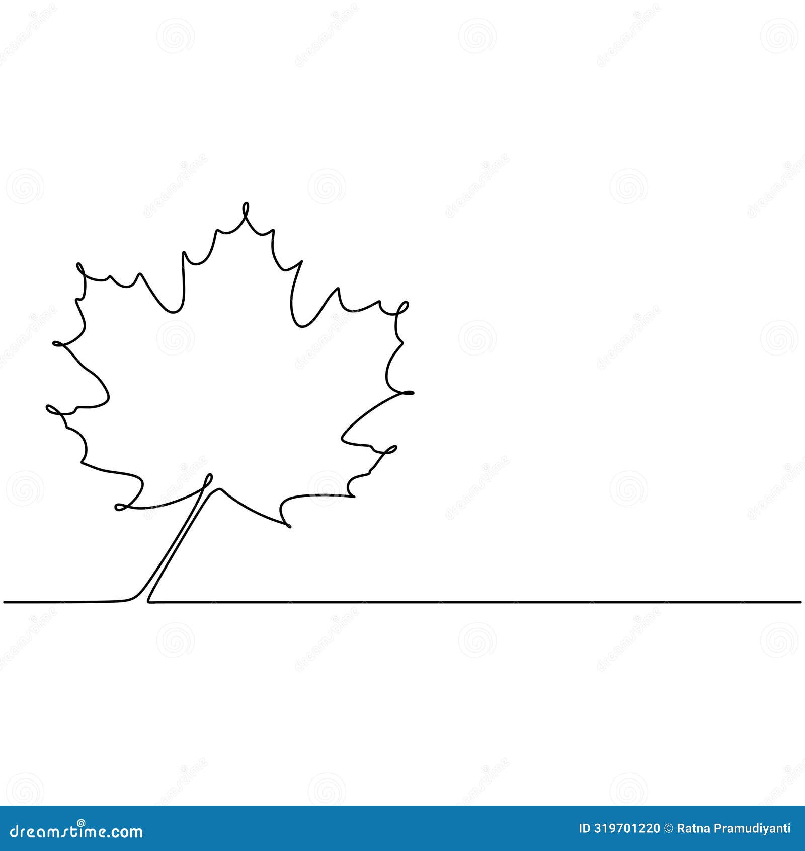 Maple Leaf One Continuous Line Art Drawing Stock Vector - Illustration ...