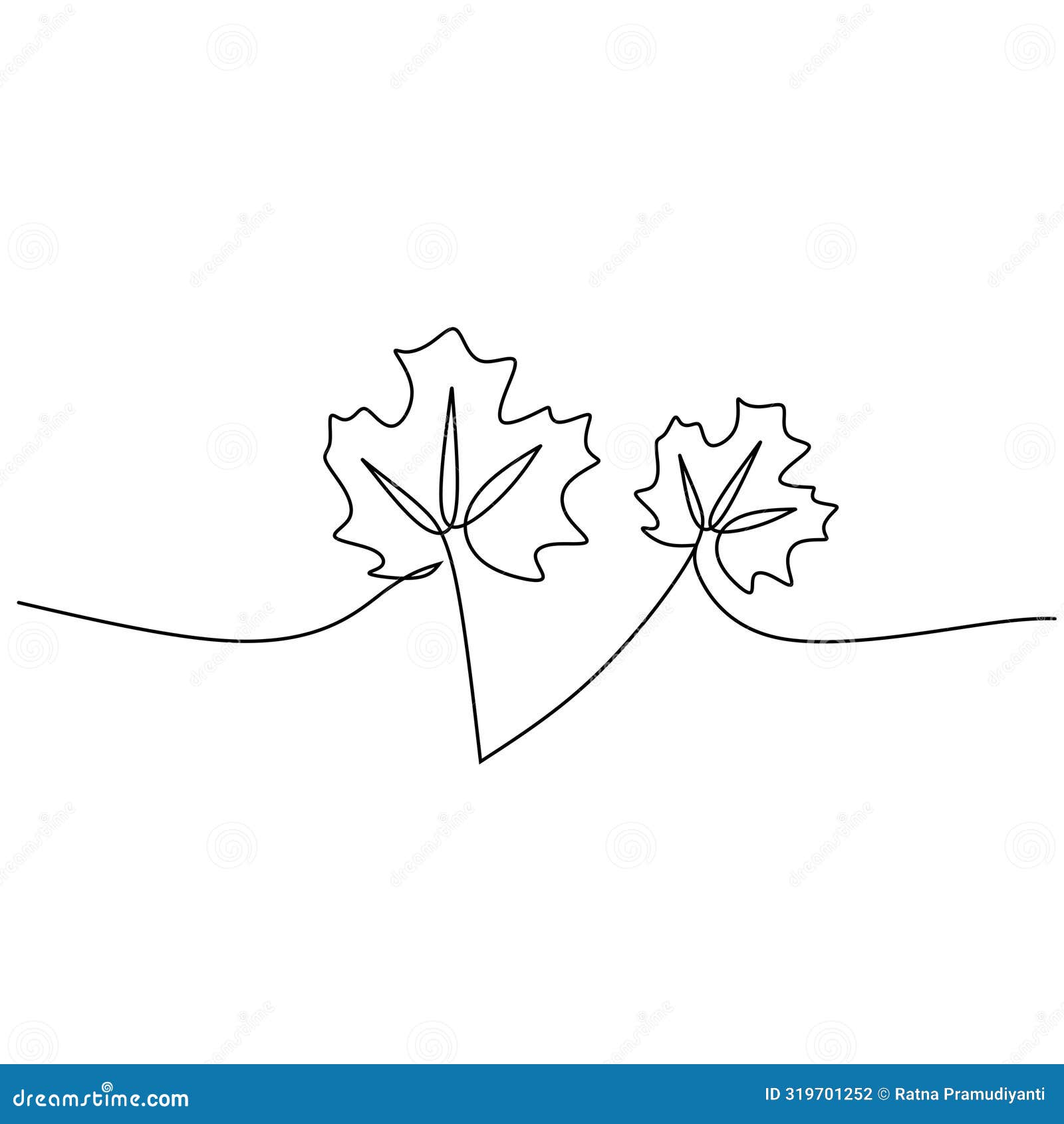 Maple Leaf One Continuous Line Art Drawing Stock Vector - Illustration ...