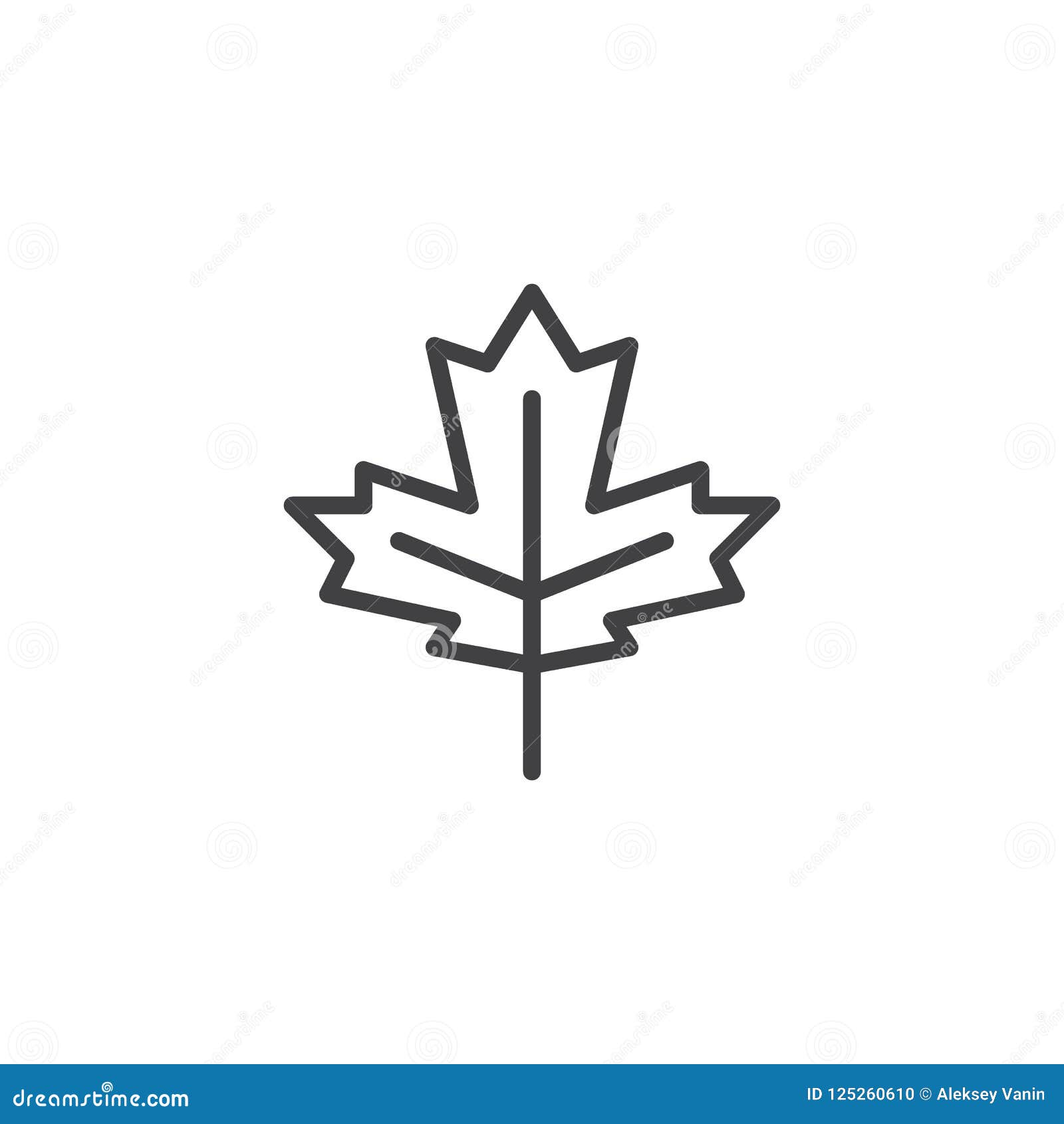 Maple leaf outline icon stock vector. Illustration of maple - 125260610