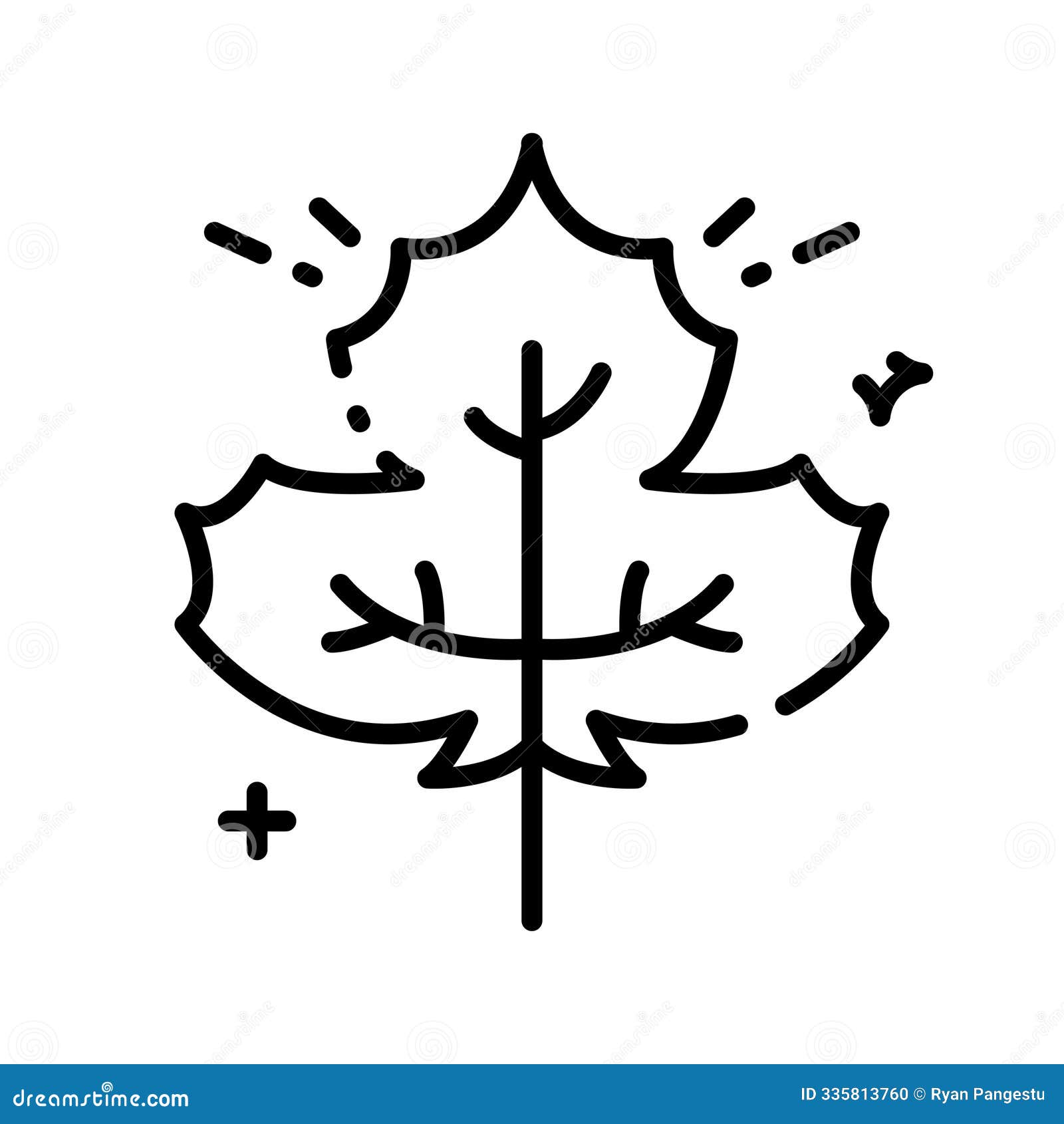 Maple Leaf Outline Icon Vector Illustration Stock Vector - Illustration ...
