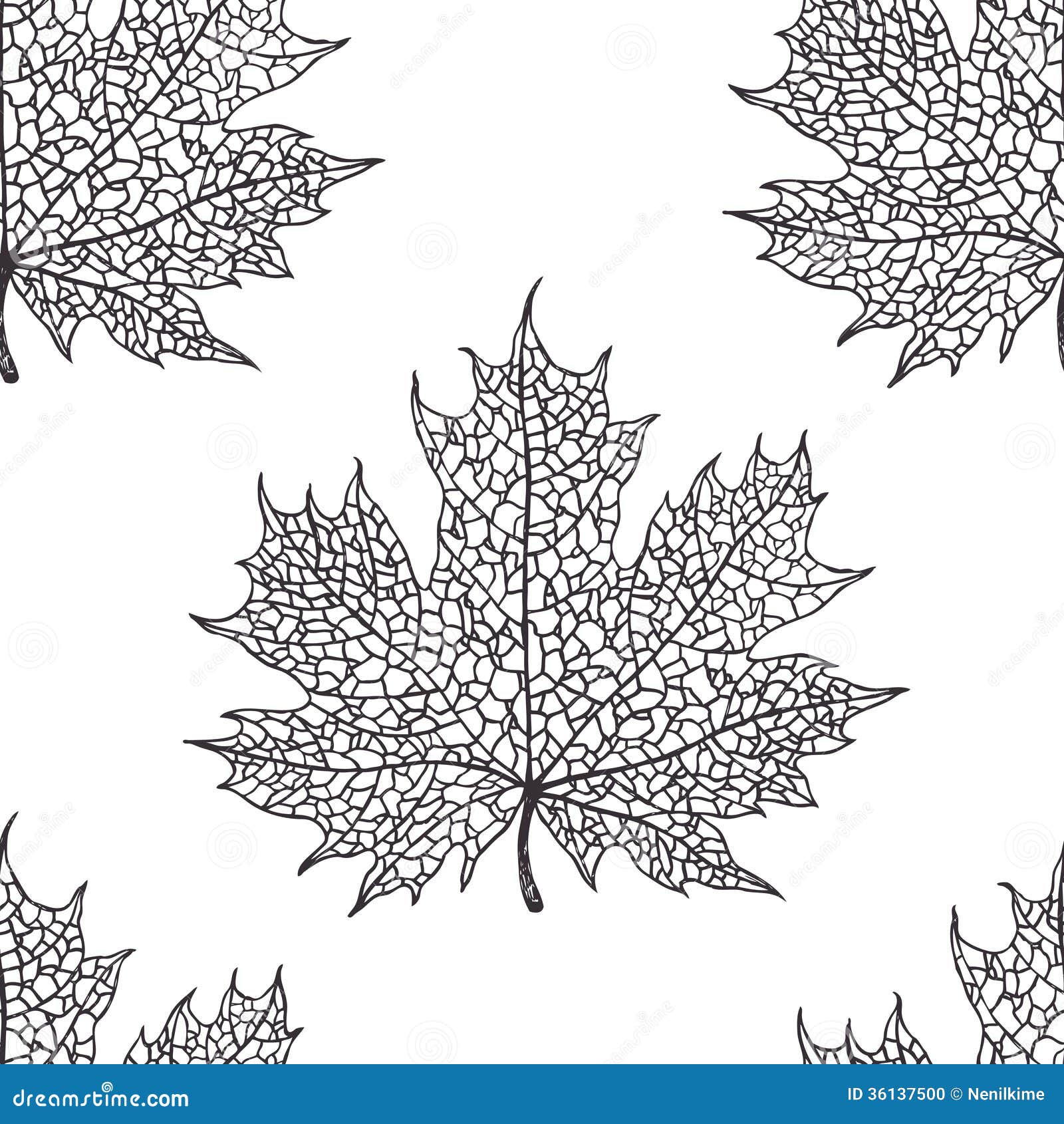 Maple leaf pattern stock vector. Illustration of pattern - 36137500