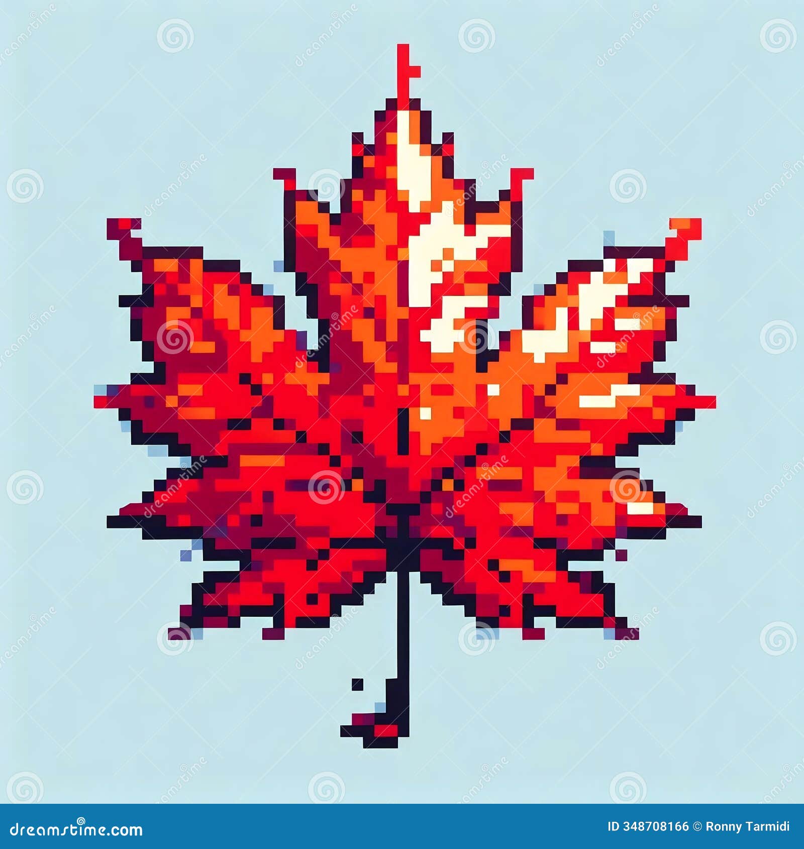 Maple leaf, pixel art stock illustration. Illustration of advertising ...