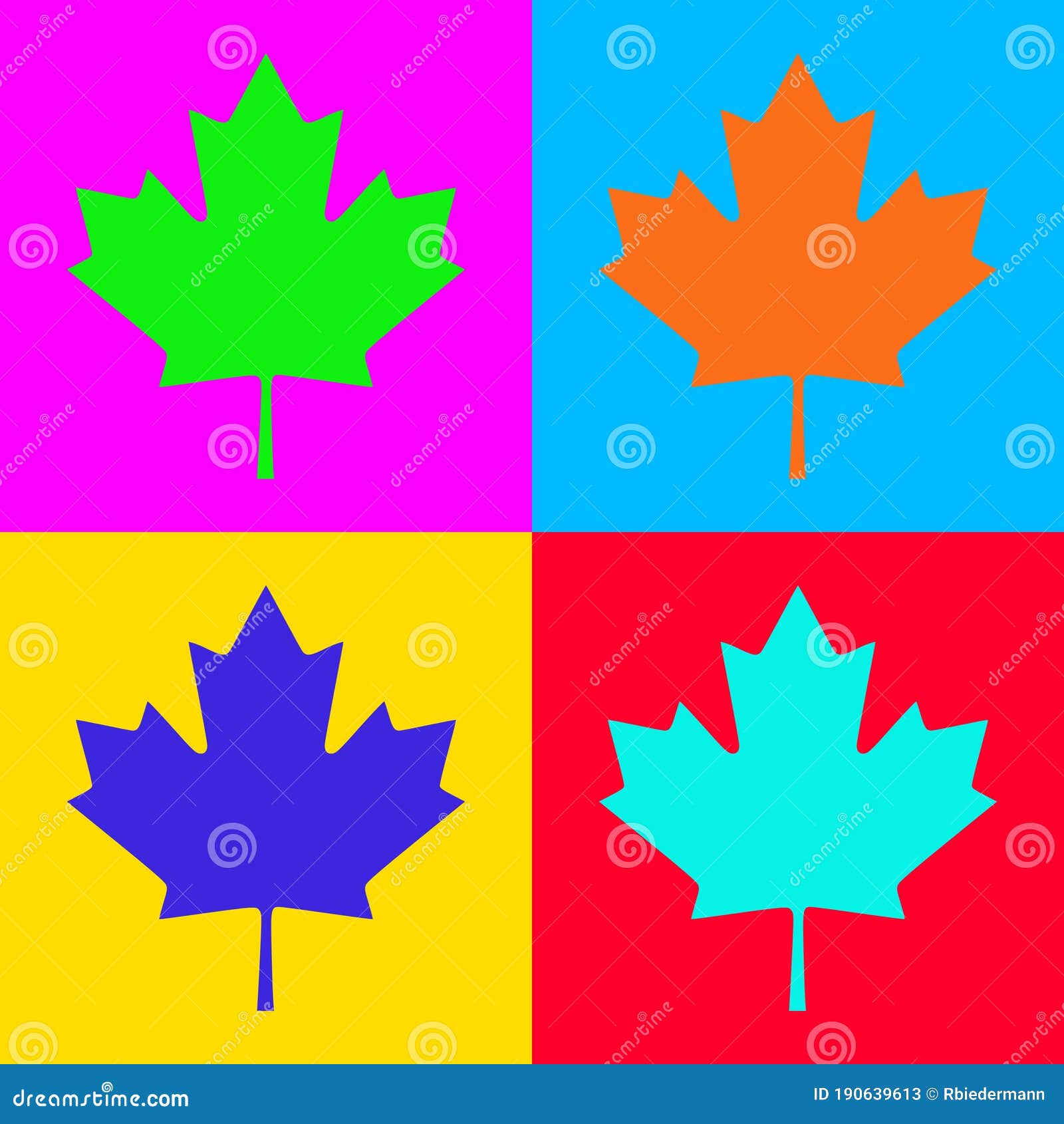 Maple leaf and pop-art stock vector. Illustration of flora - 190639613