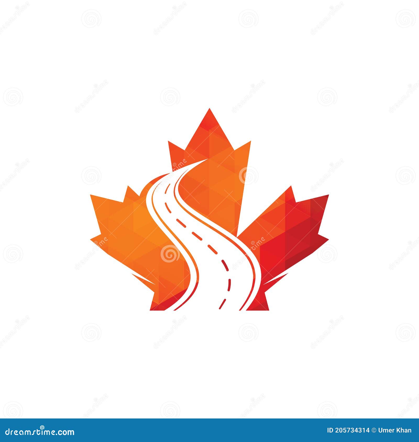 Maple Leaf Road Logo. Maple Leaf Emblem Vector Stock Vector ...