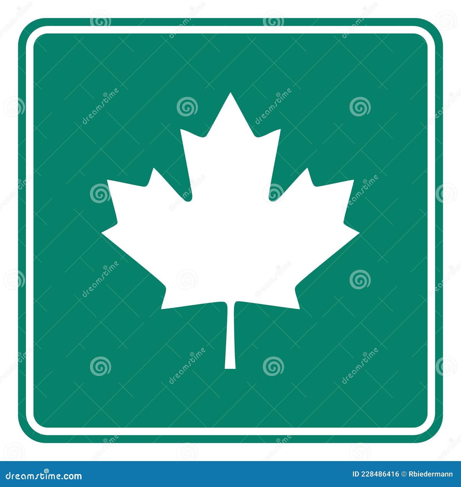 Maple leaf and road sign stock vector. Illustration of info - 228486416