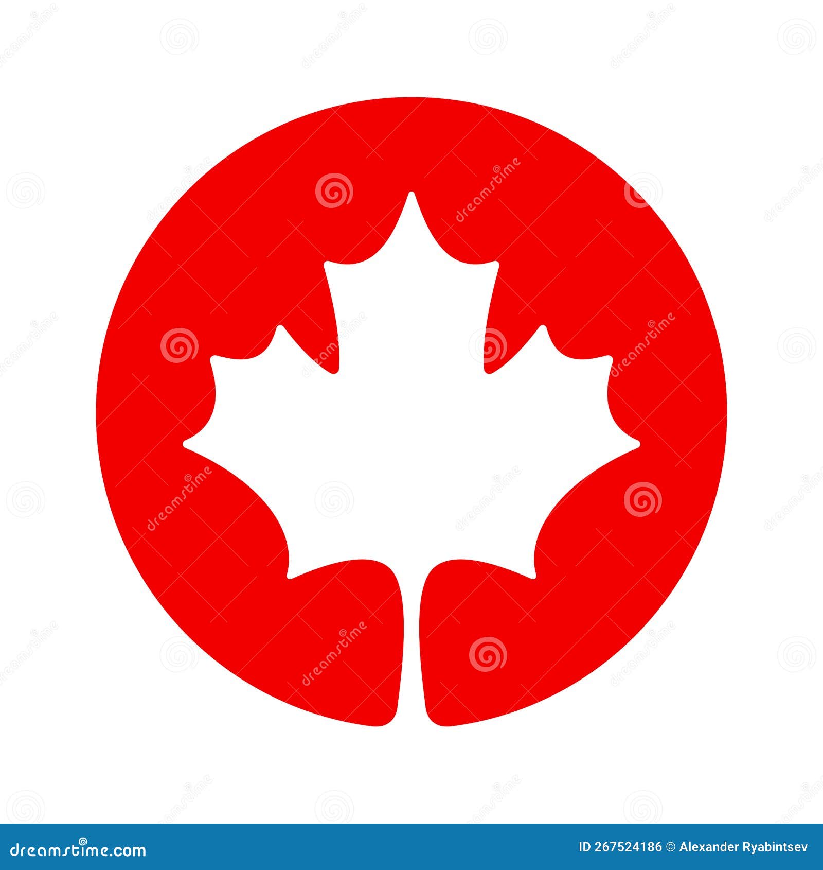 Maple Leaf Round Vectorpictogram. Canada - Symbool. Vector Illustratie ...