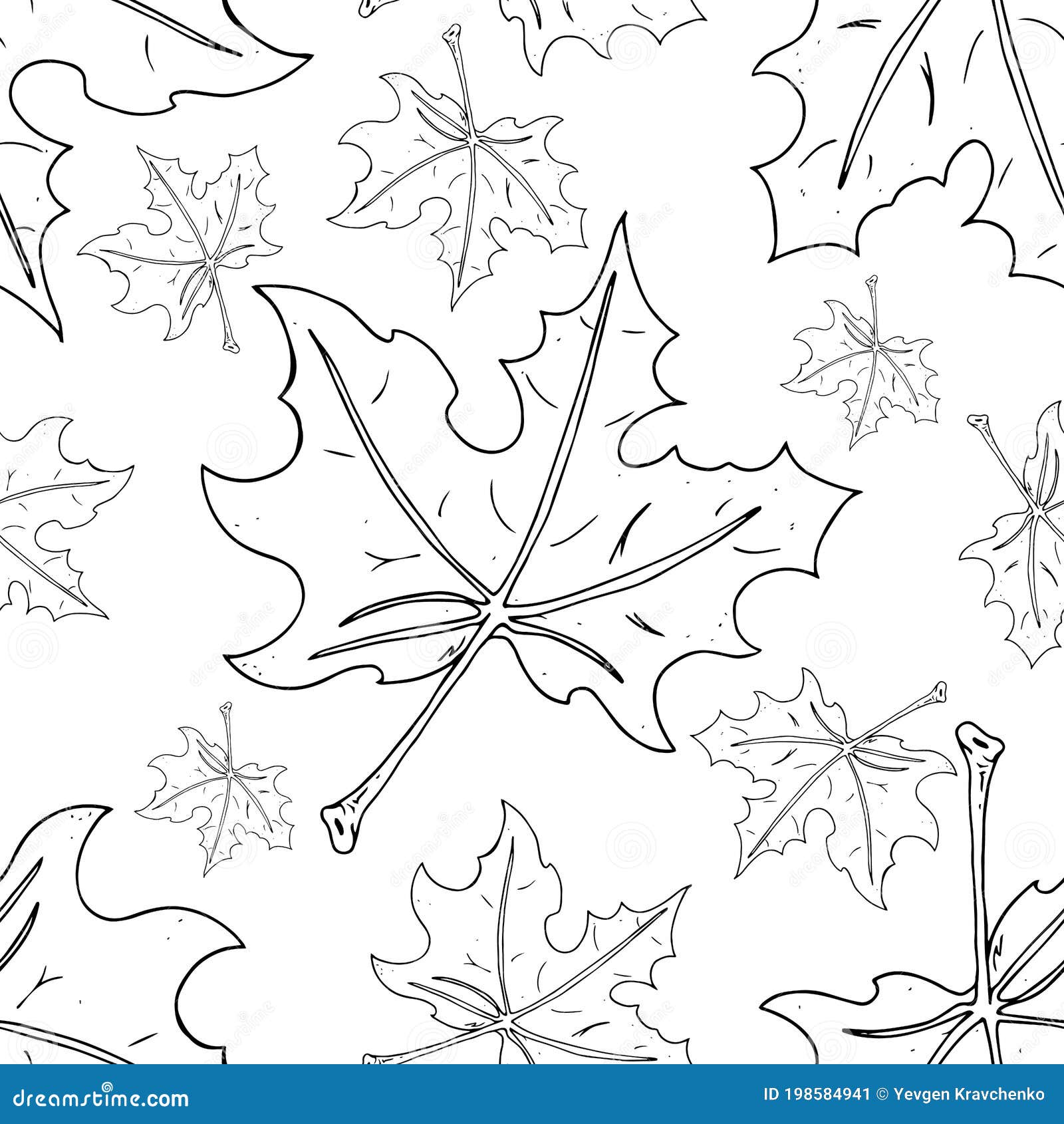 Maple Leaf Seamless Pattern. Vector of a Seamless Maple Leaf Pattern ...