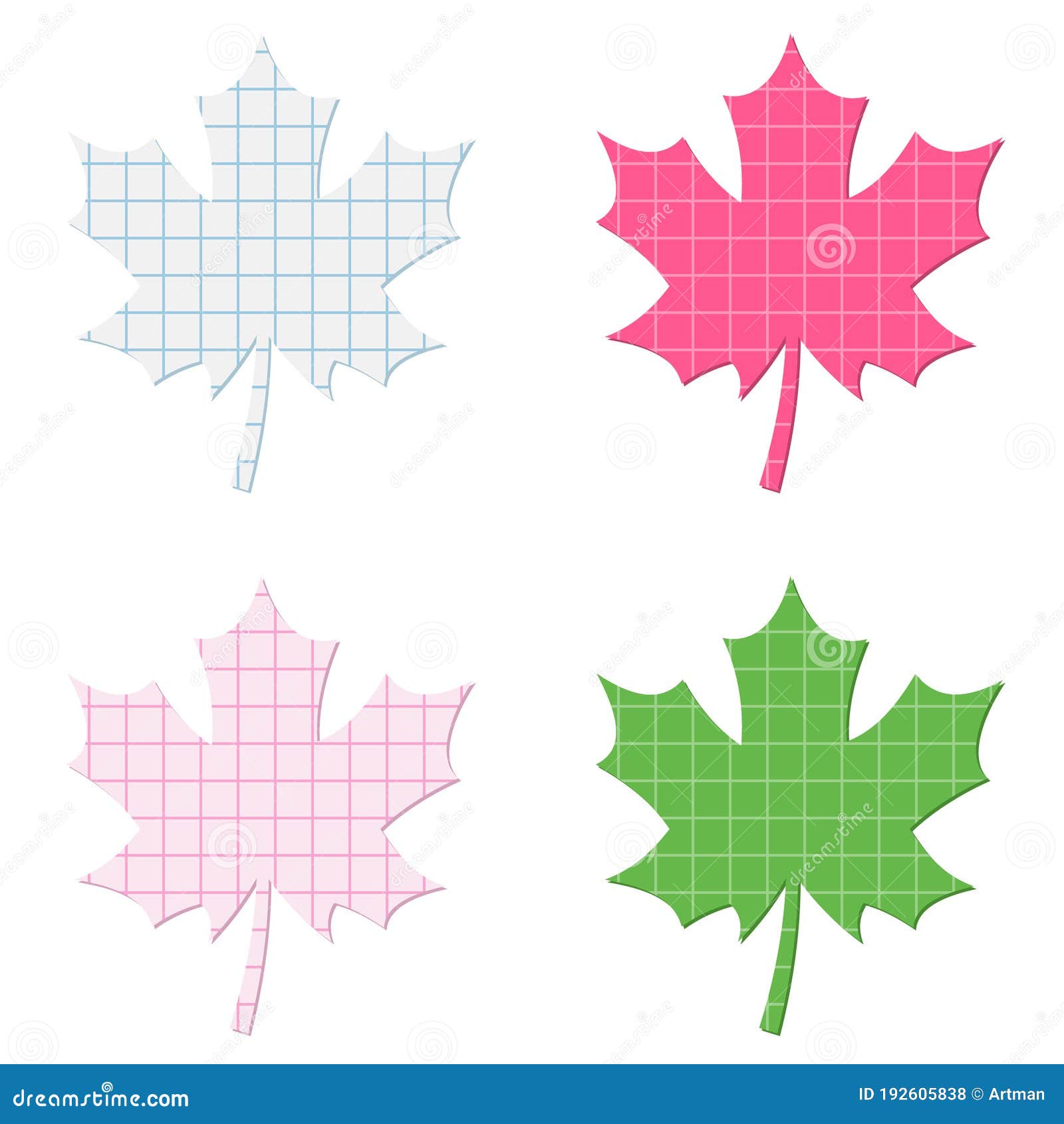 Maple Leaf Shape Cut Out of Squared Graph Paper Stock Vector ...