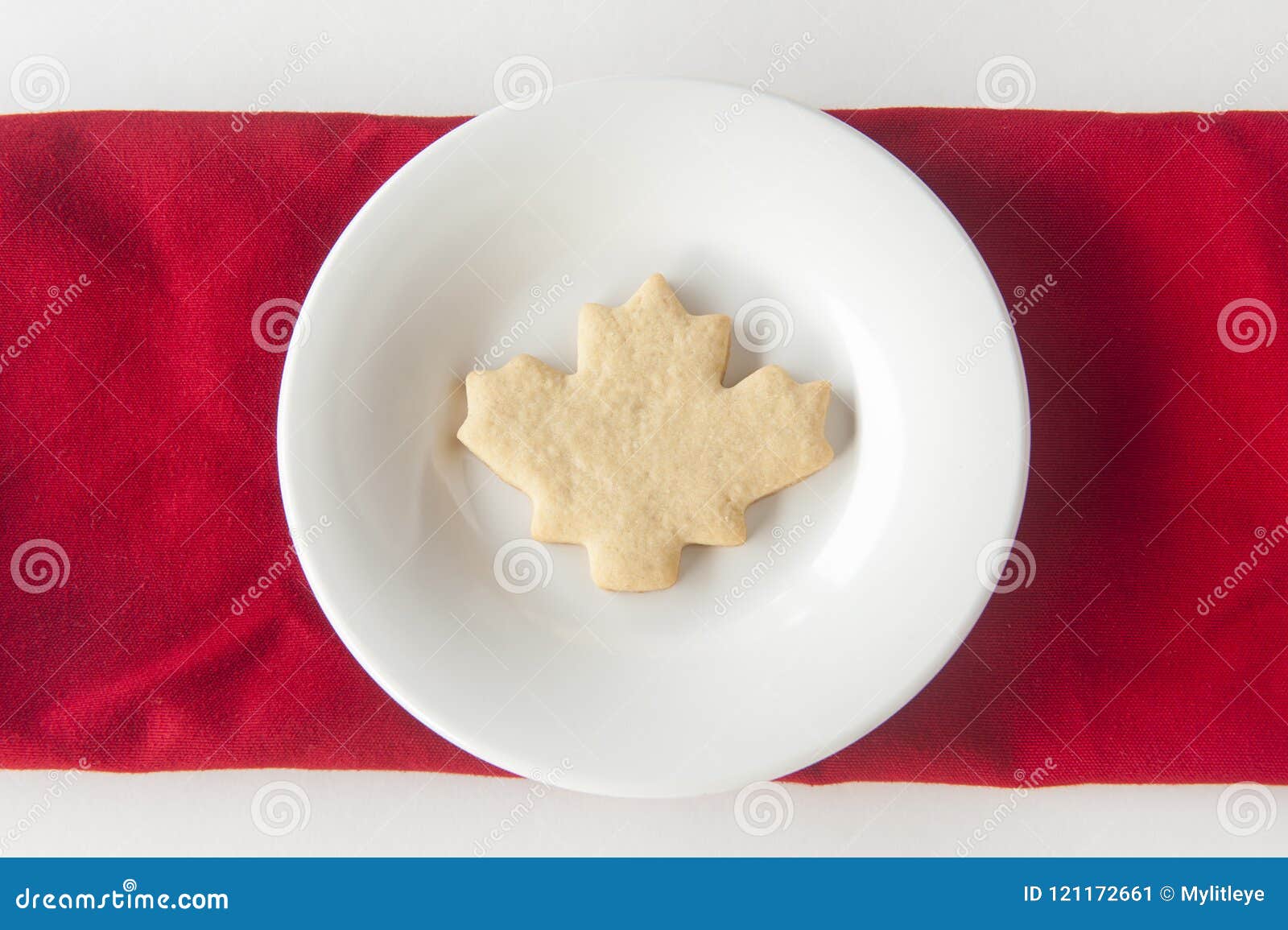 Maple Leaf Shaped Cookie on White Plate Stock Image - Image of sweet ...