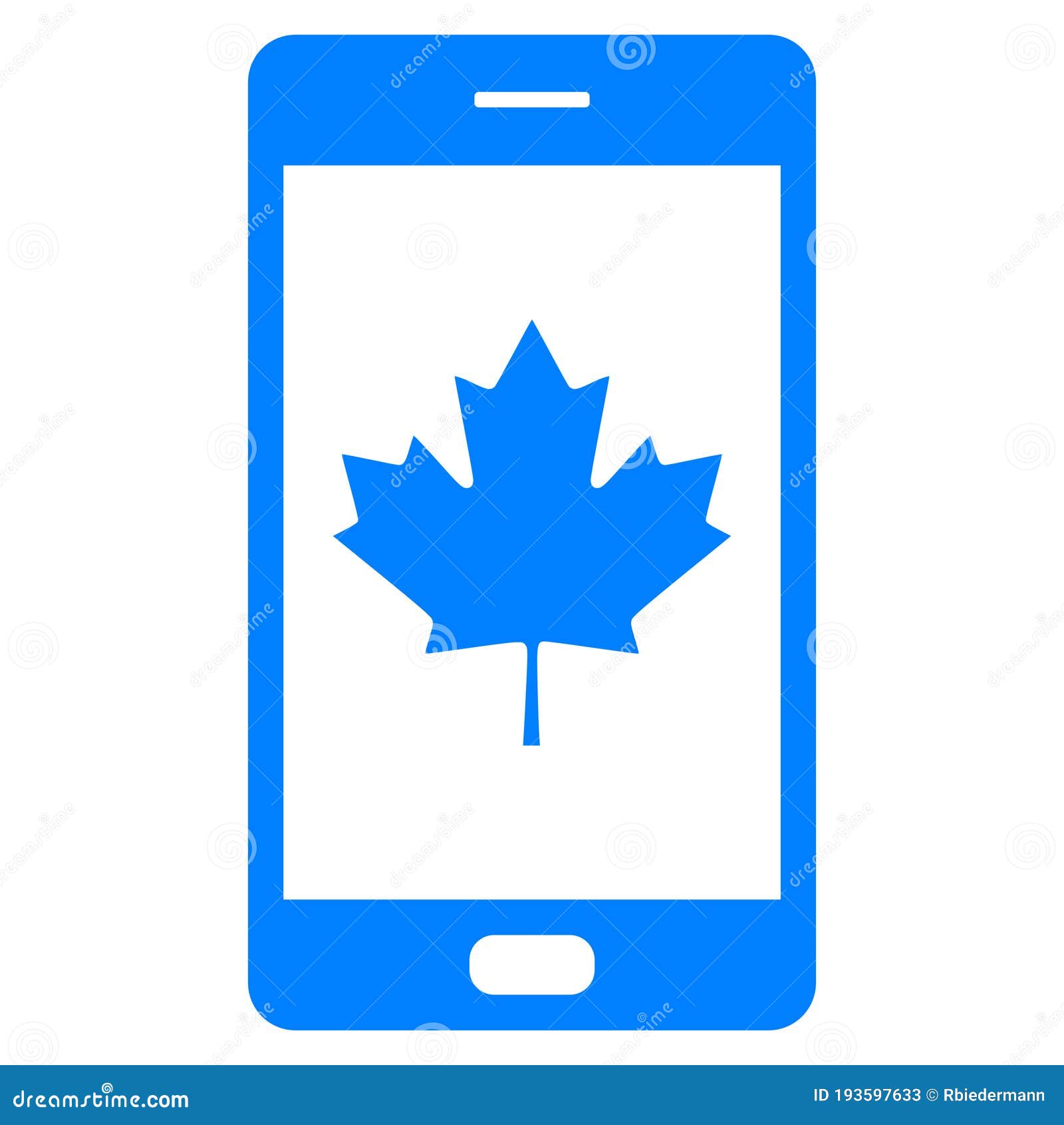 Maple leaf and smartphone stock vector. Illustration of tree - 193597633